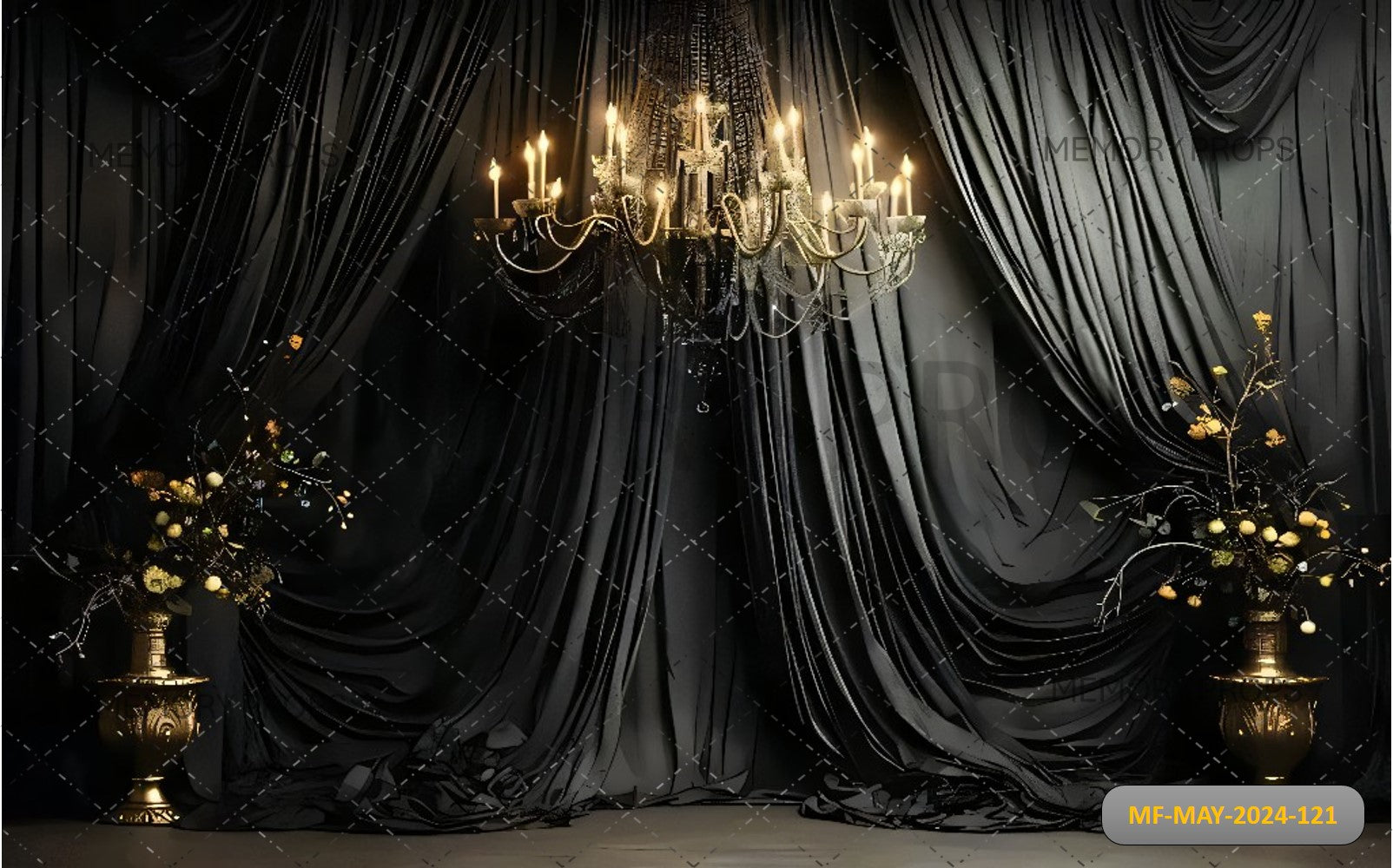 Black Luxury Room With Jumar Printed Backdrop