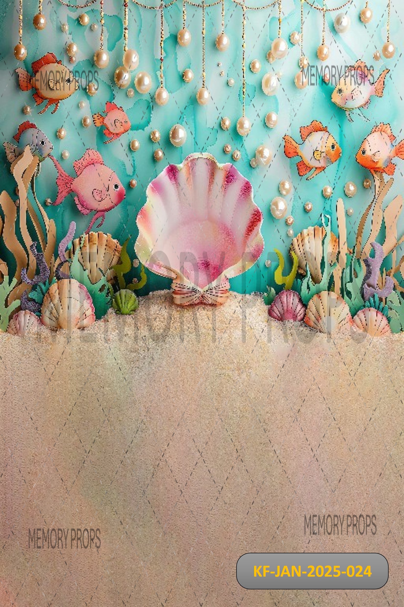 Little Mermaid Cove Kids With Floor Backdrop