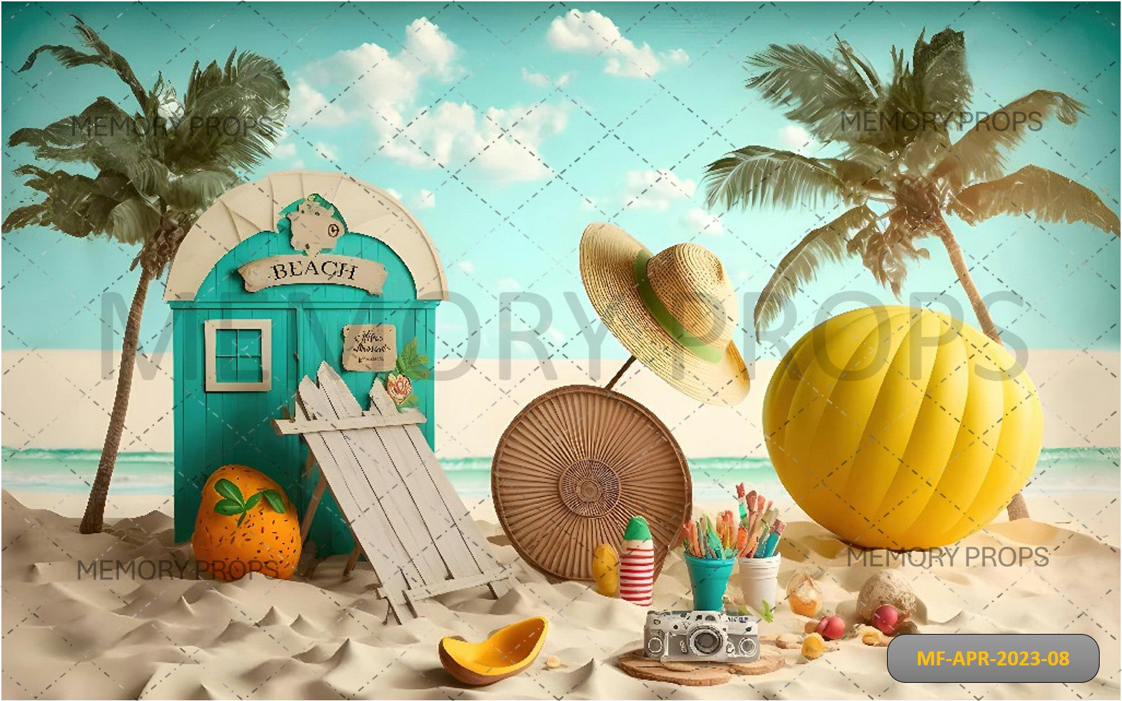 Fun Beach Printed Backdrop