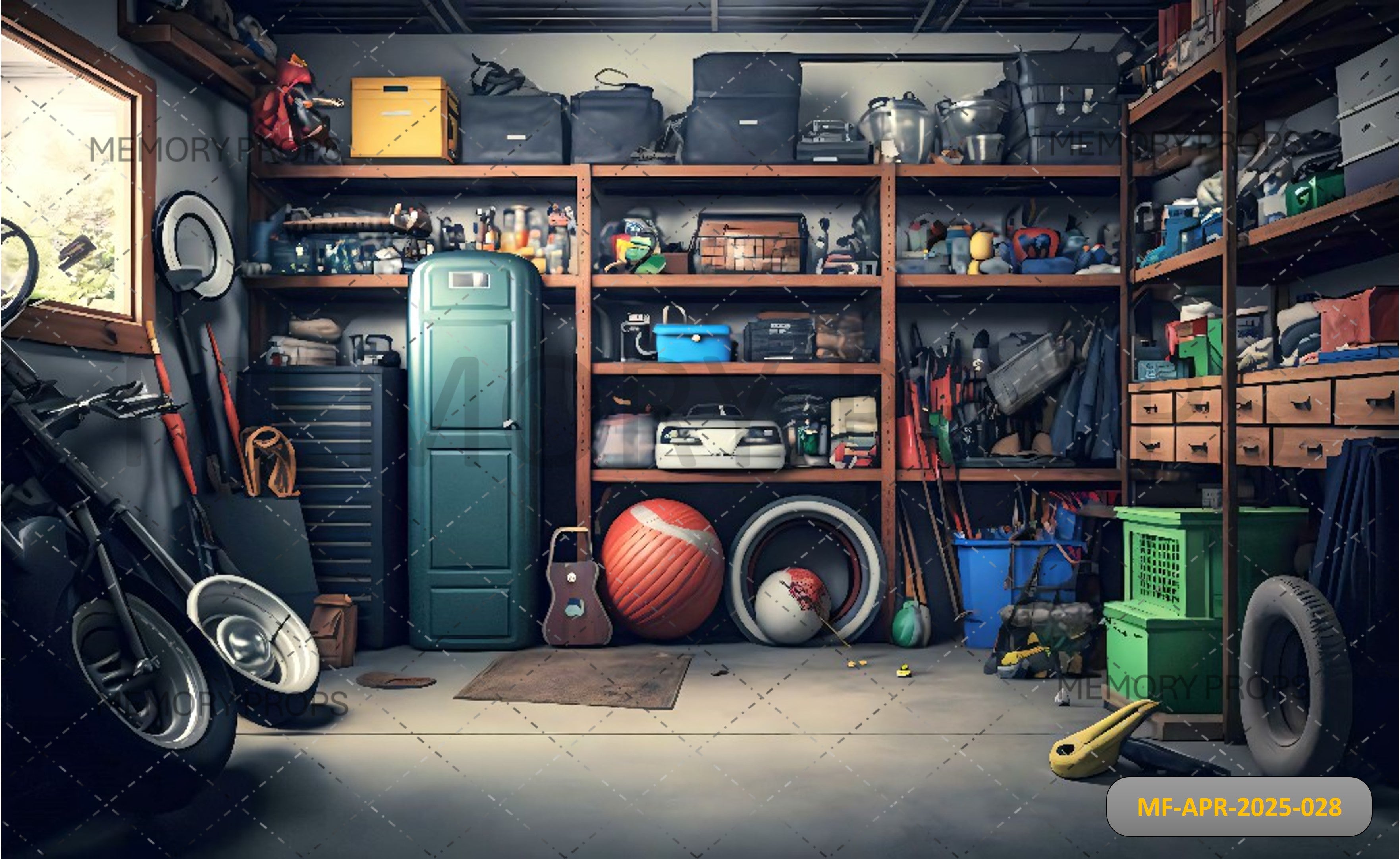 Garage With a Storage Printed Backdrop