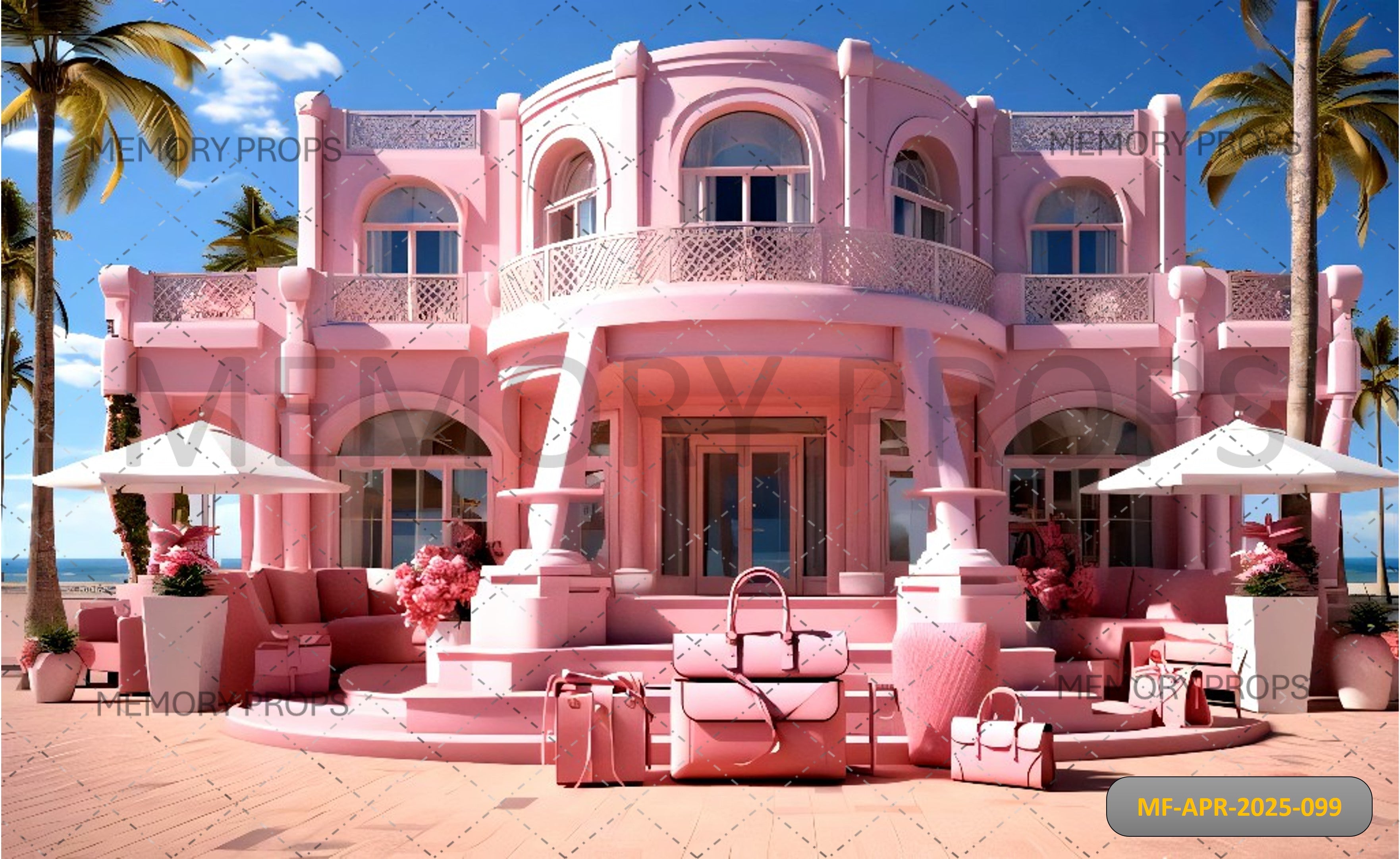 Barbie's Beach House Printed Backdrop