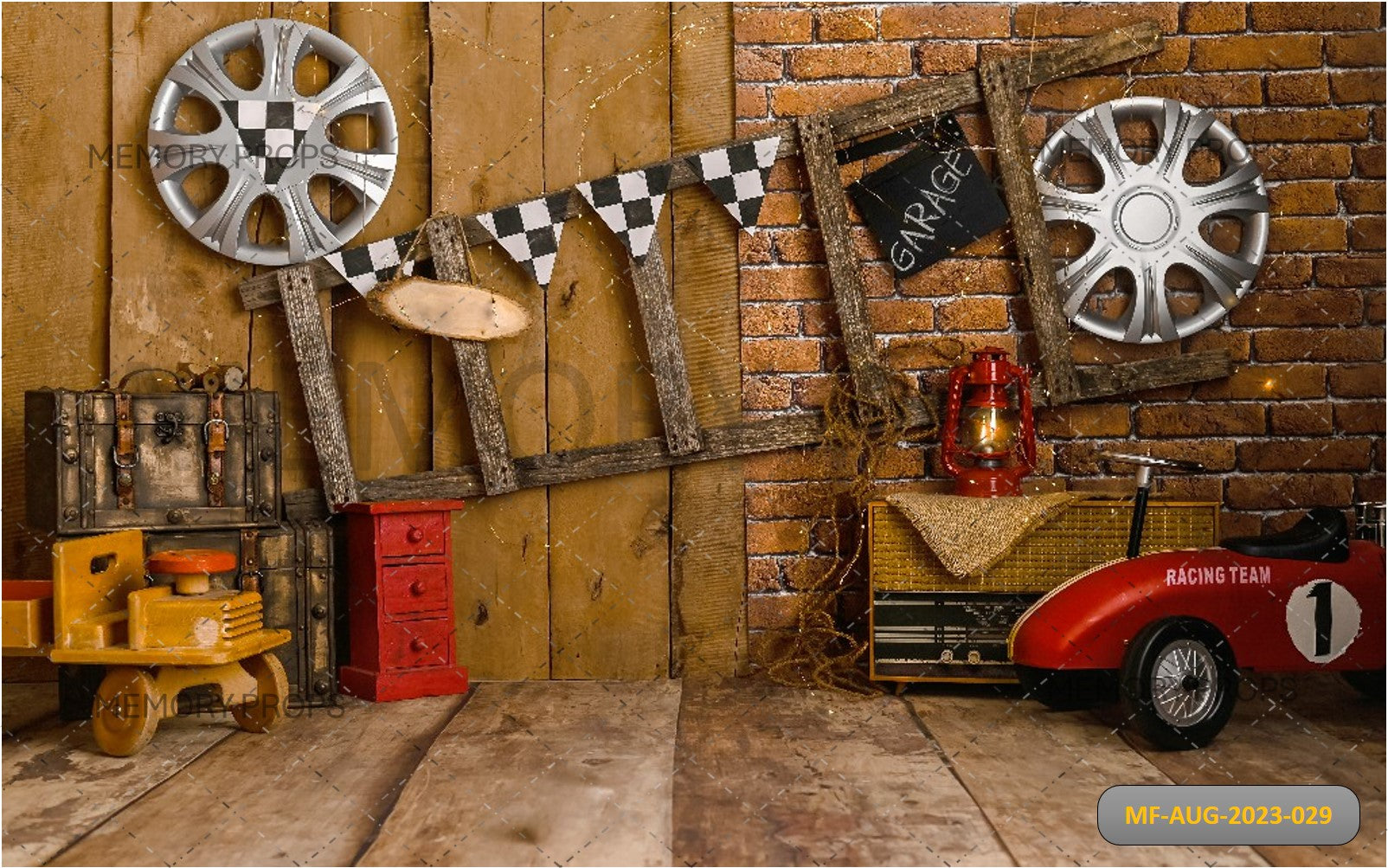 Car Garage Printed Backdrop
