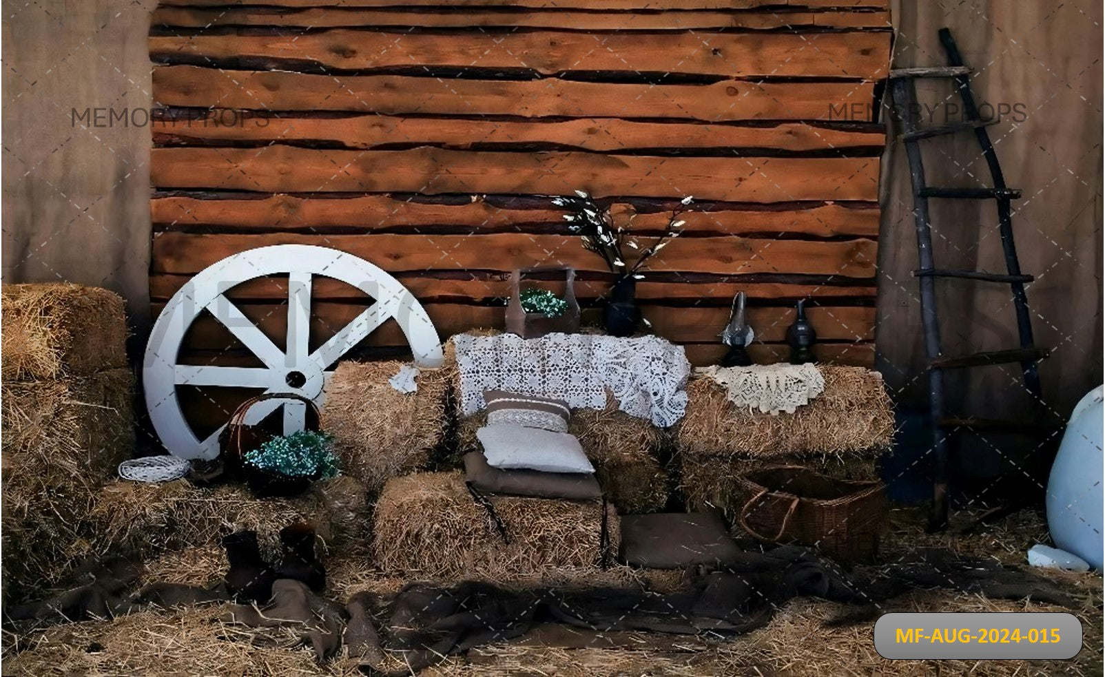 Wooden Barn Printed Backdrop