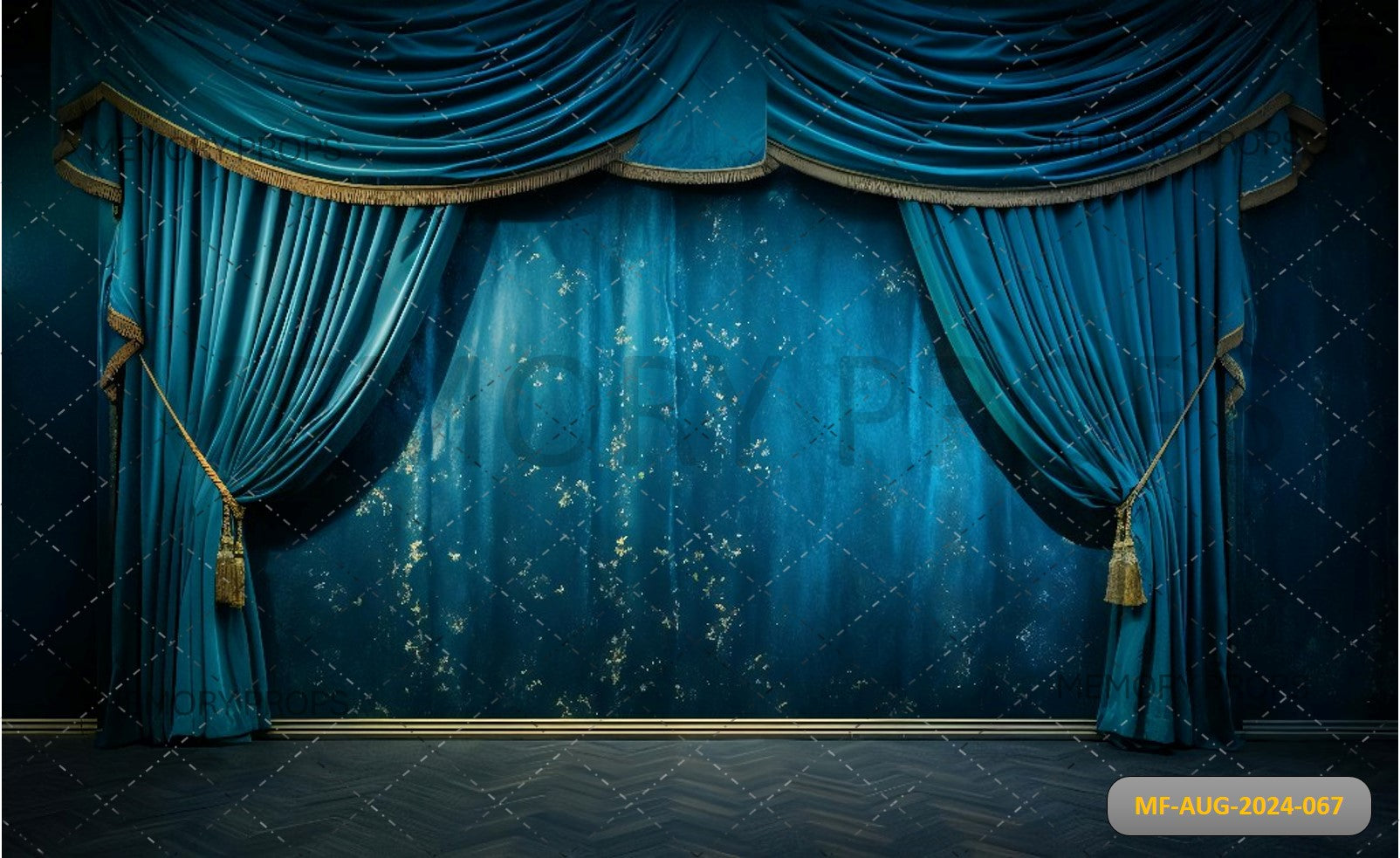 Blue Curtain Printed Backdrops