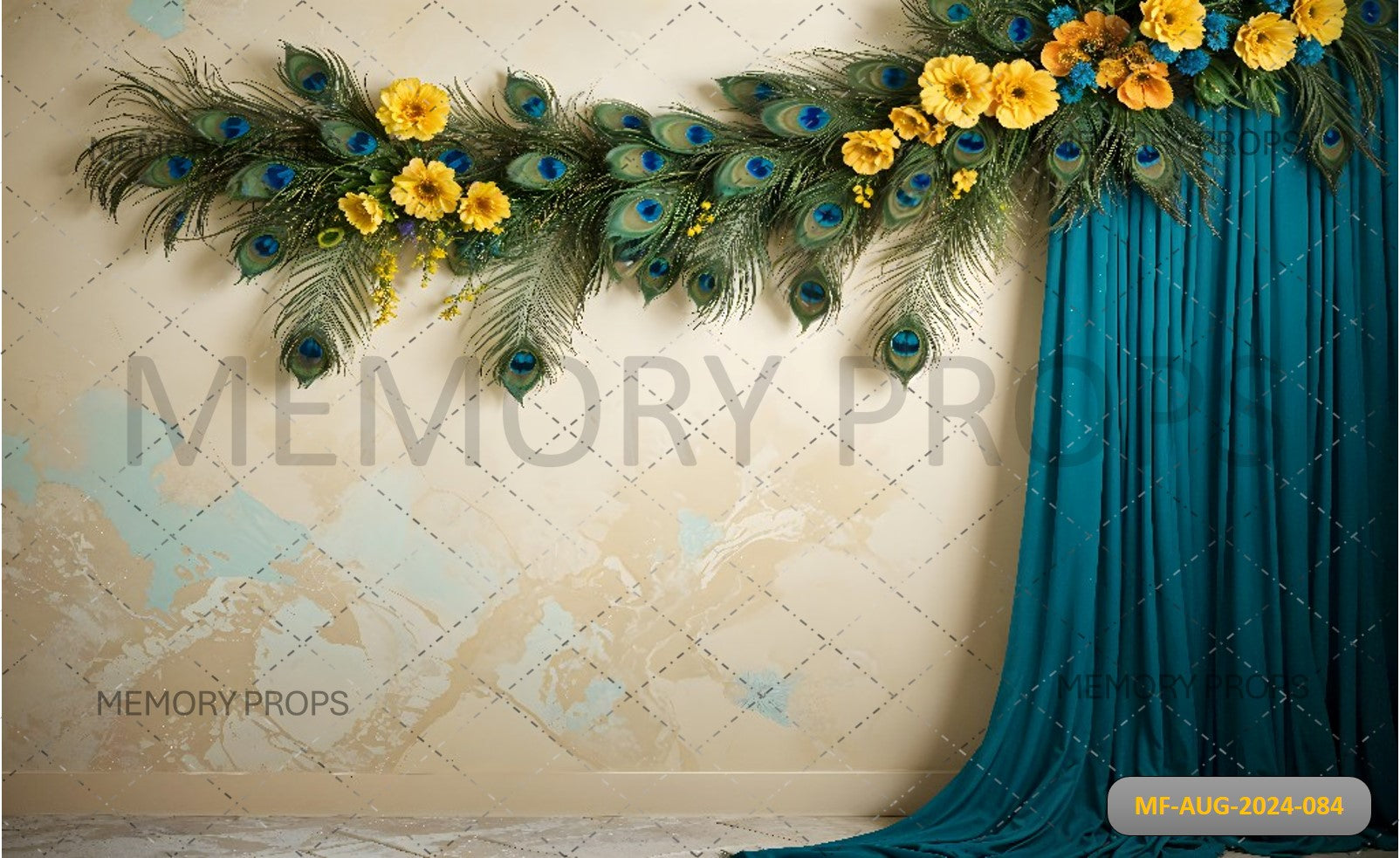 Peacock Feauter Creeper Printed Backdrop