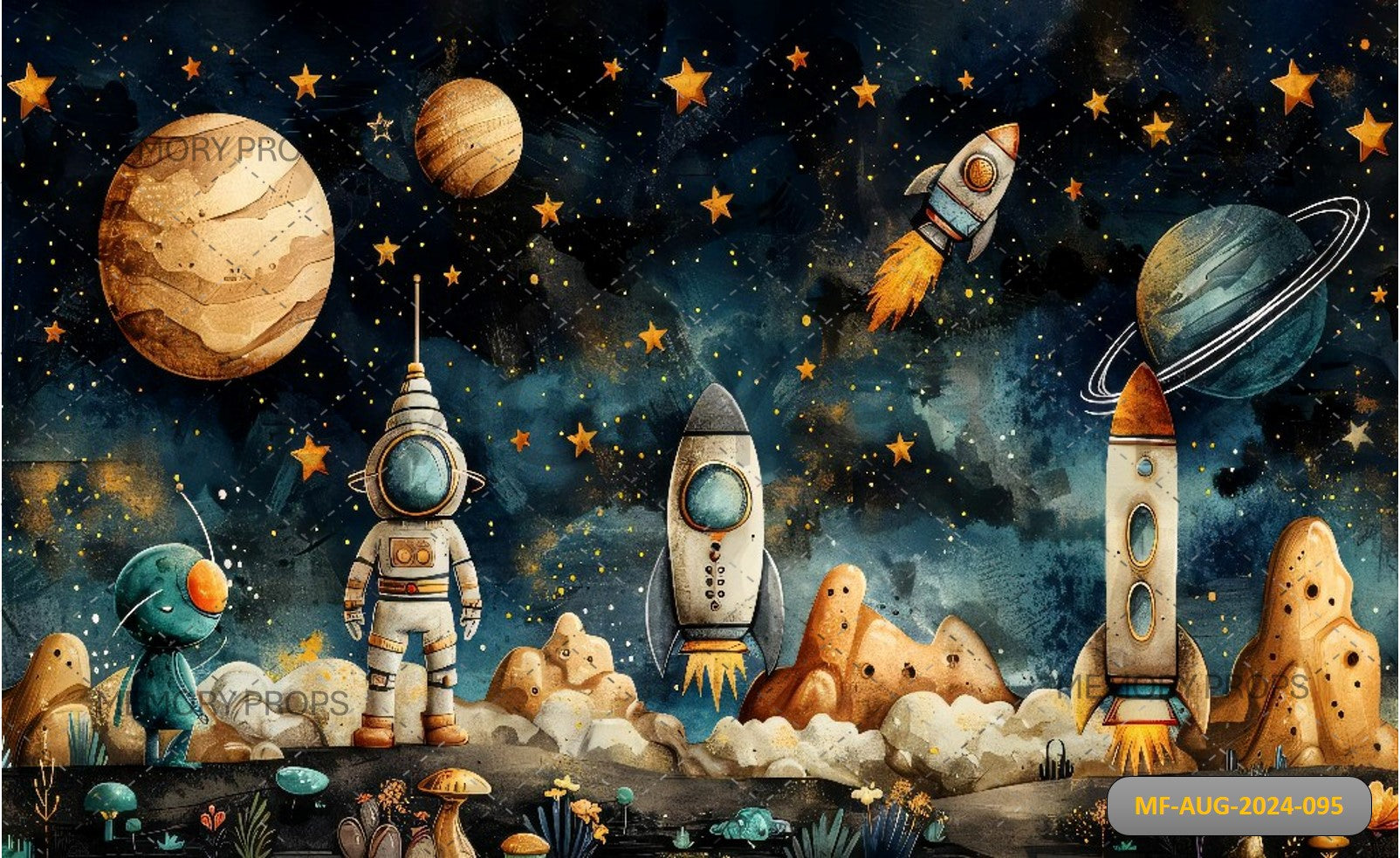 Planet Parade Party Printed Backdrop
