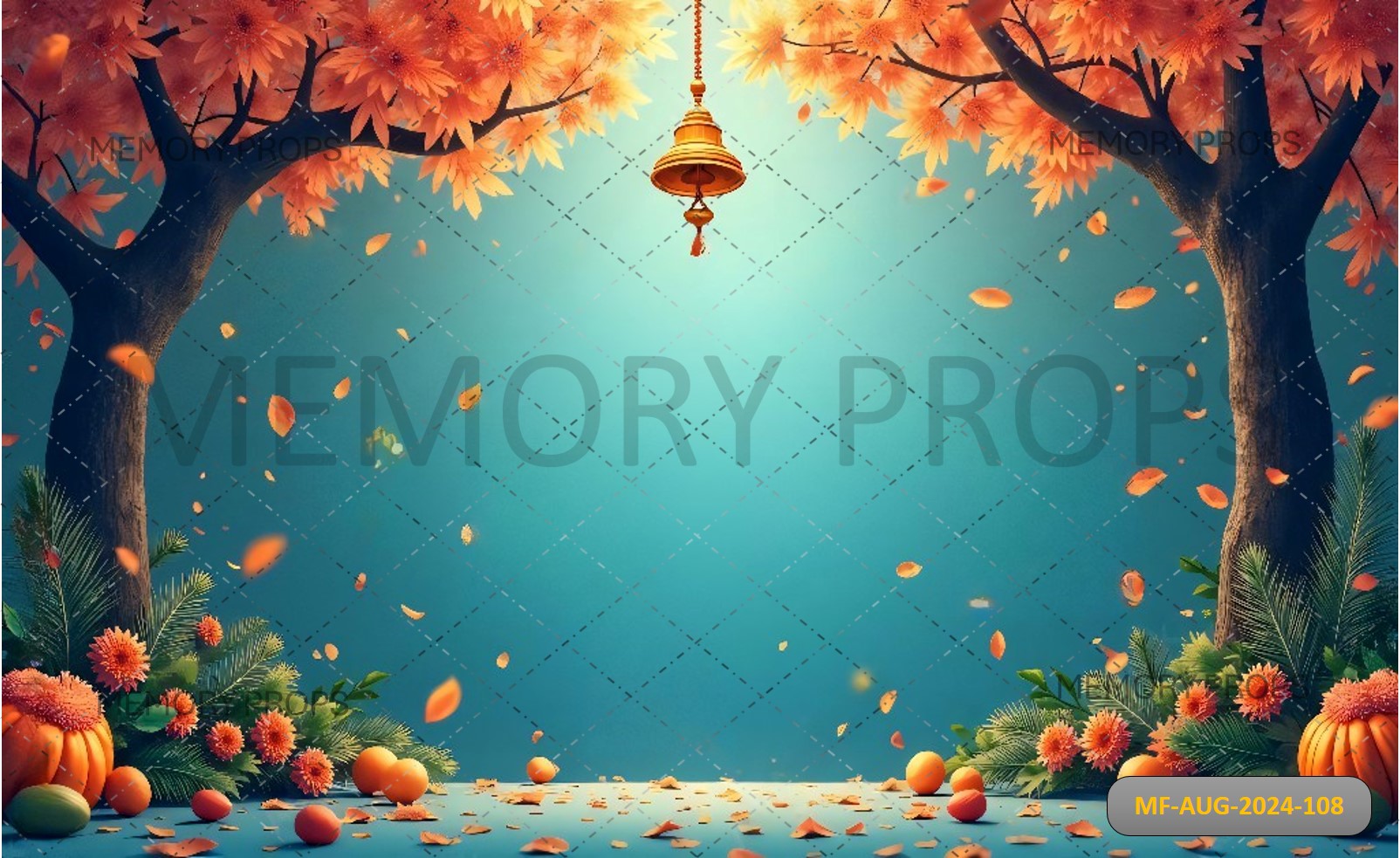 Temple Bells Printed Backdrops