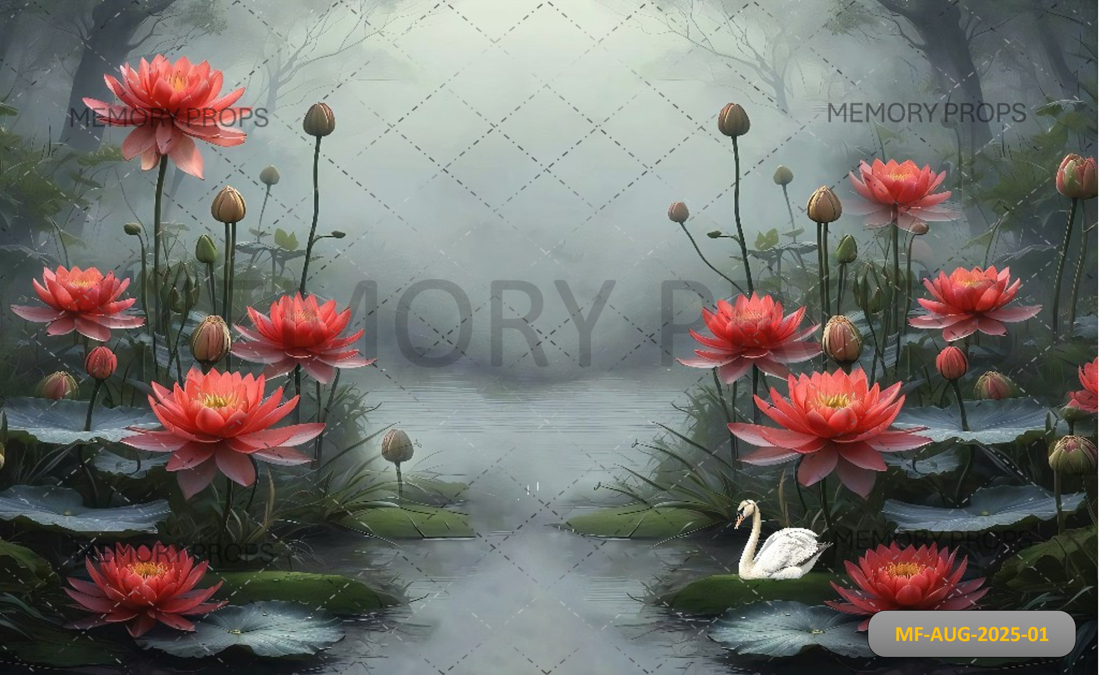 Serenity In Bloom Printed Backdrop