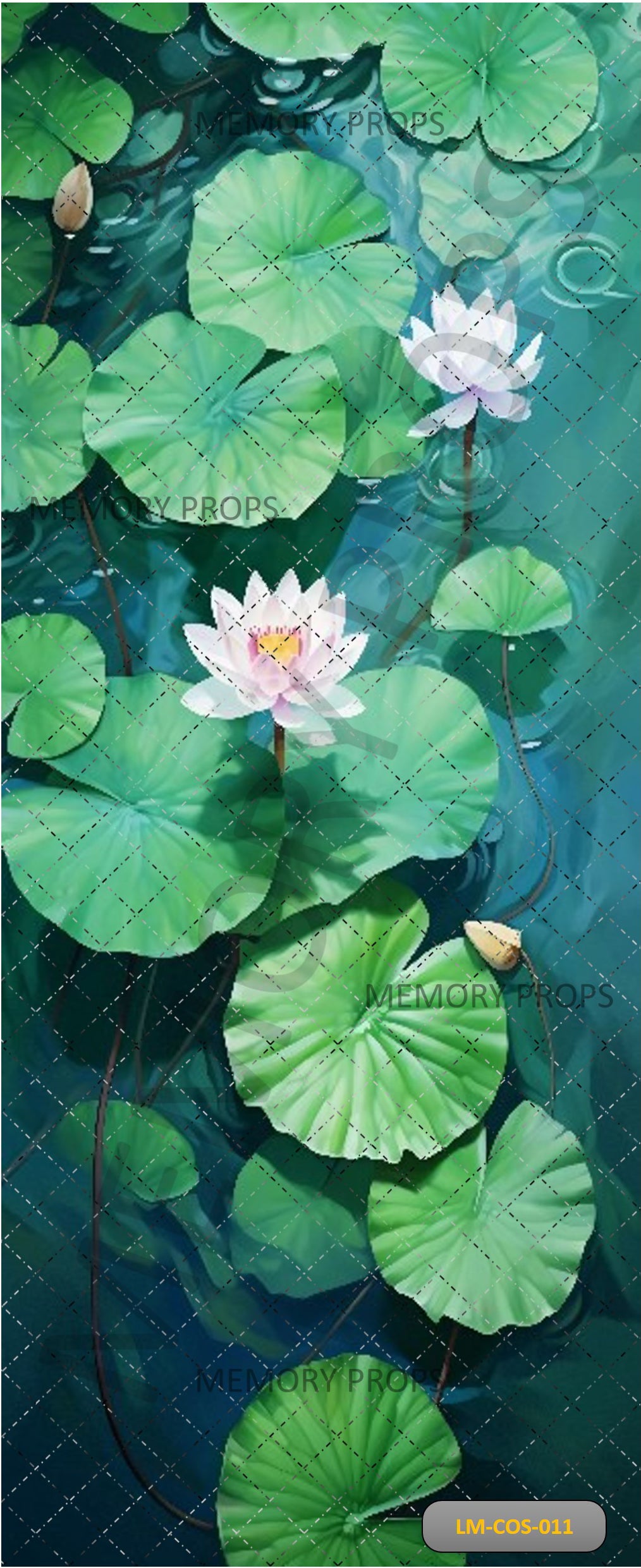 Realistic Lotus Flower Printed Backdrop