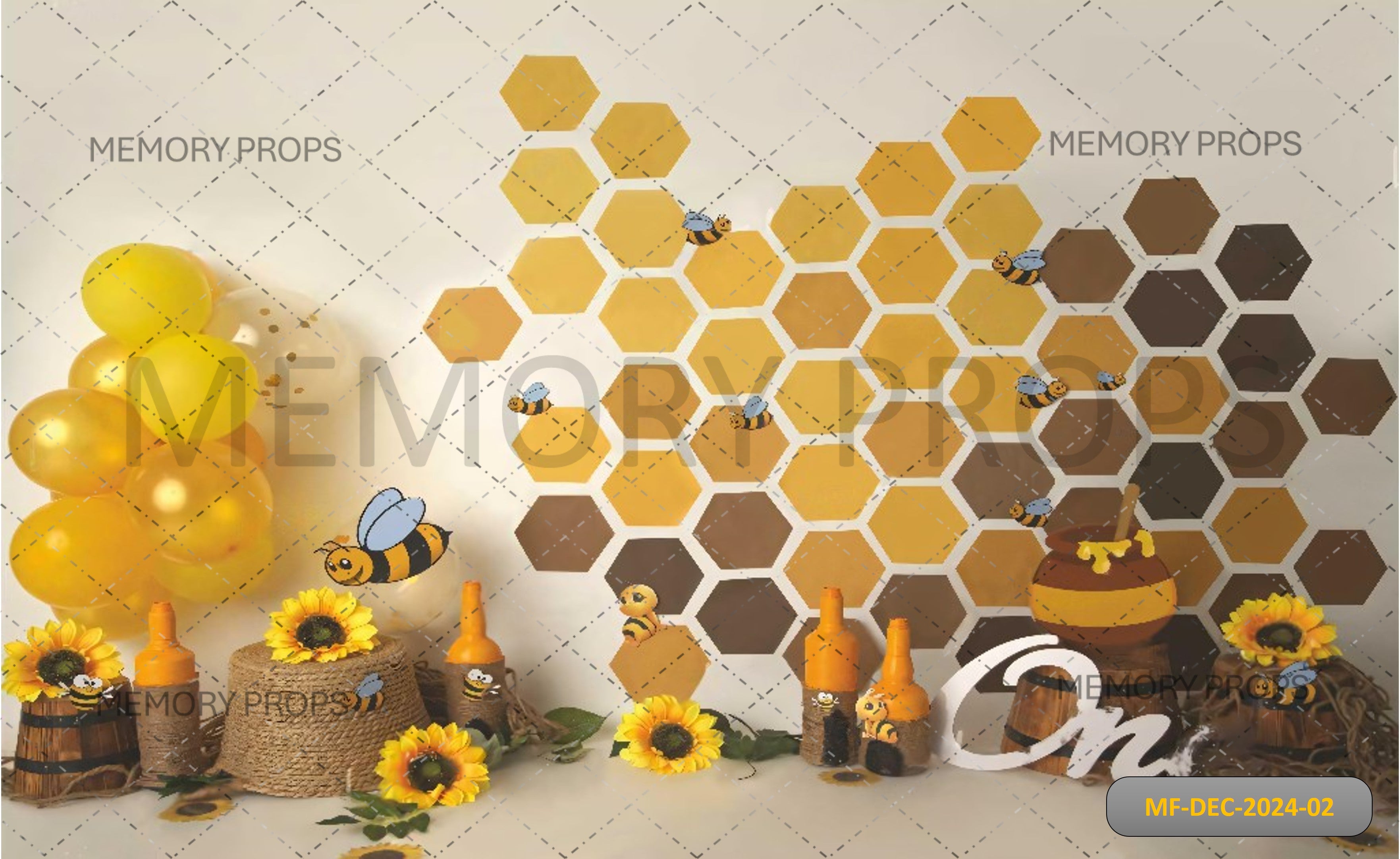 Honey Bee Haven Printed Backdrop
