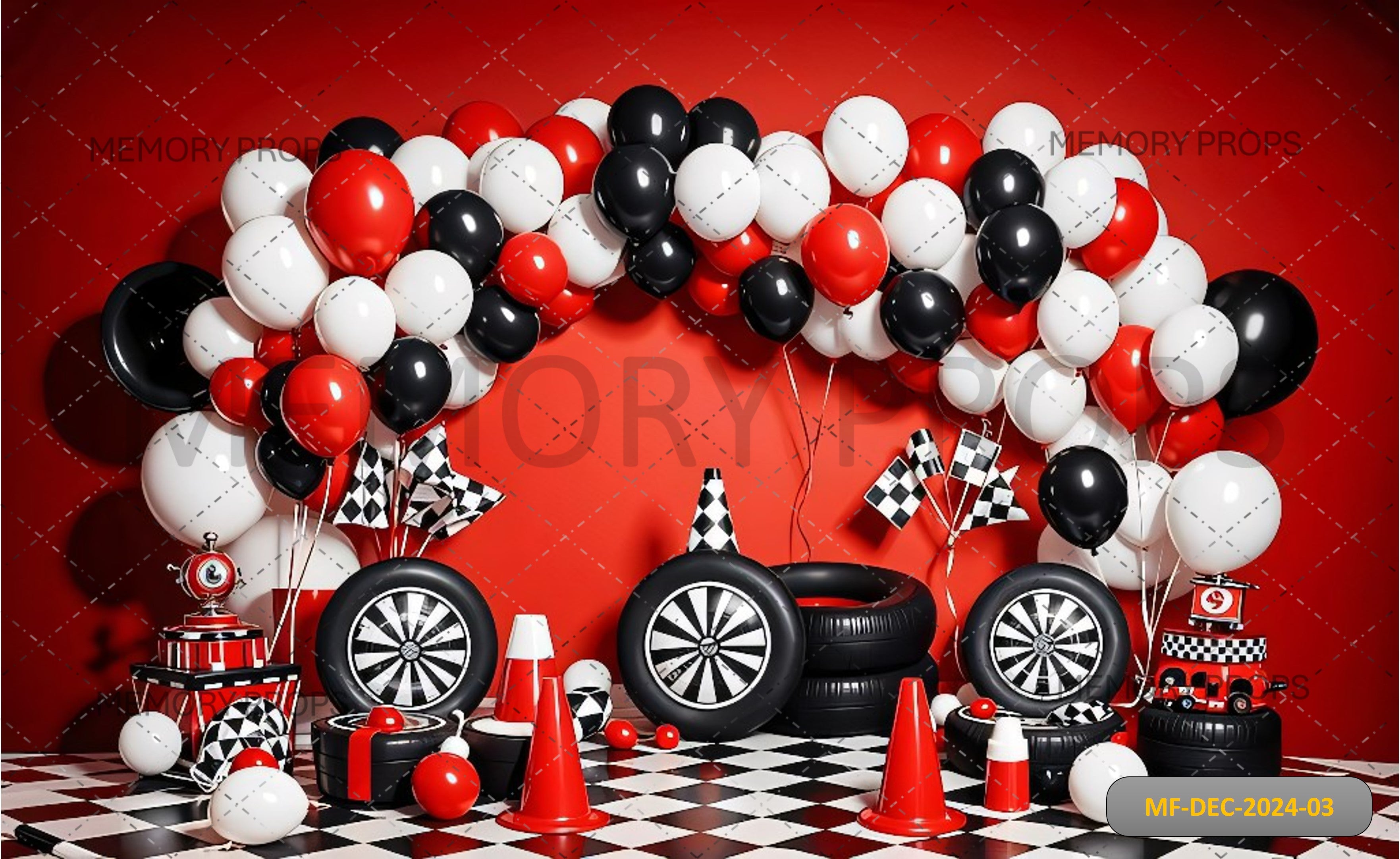 Race Day Rush Printed Backdrop