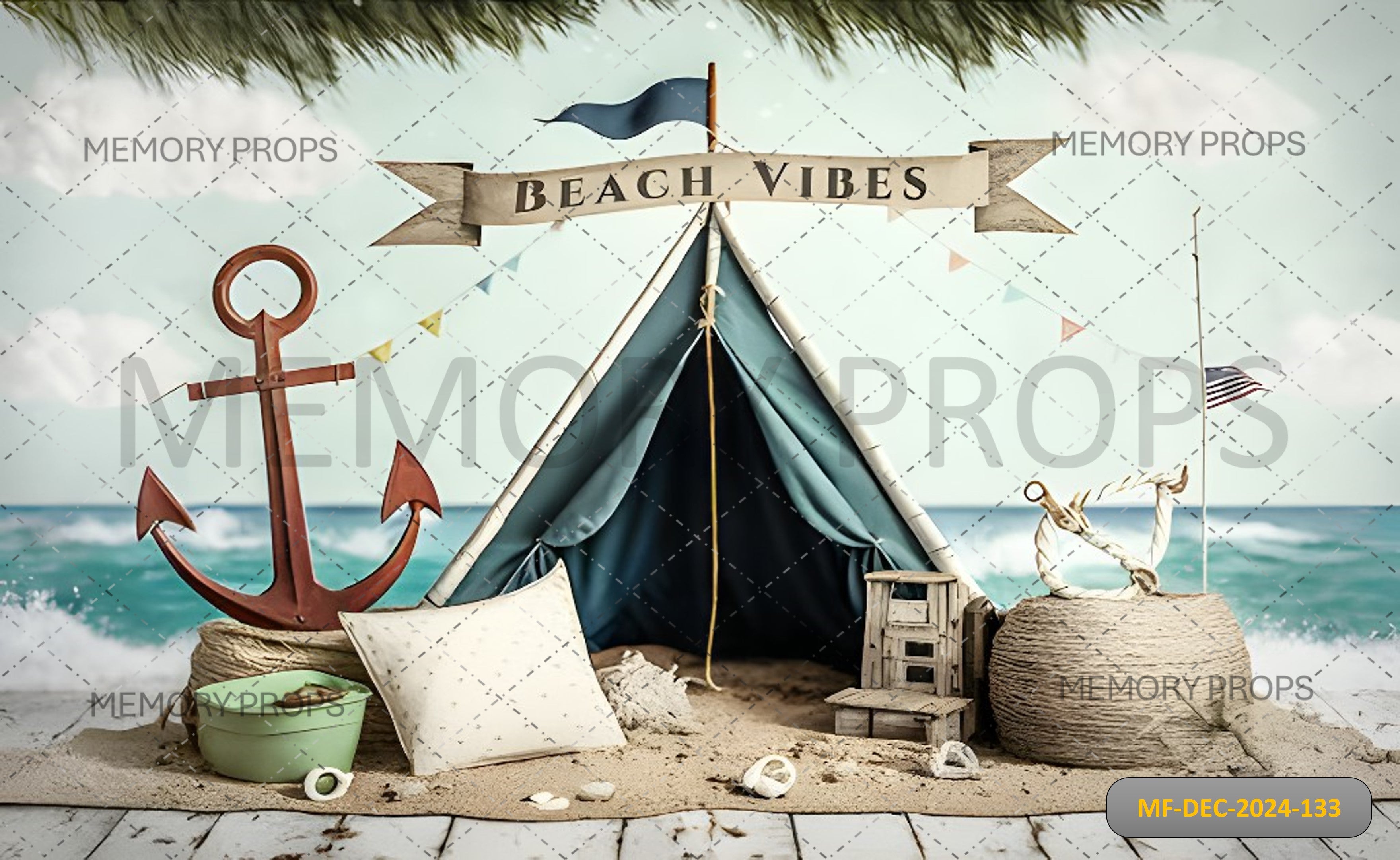Summer Beach Printed Backdrop