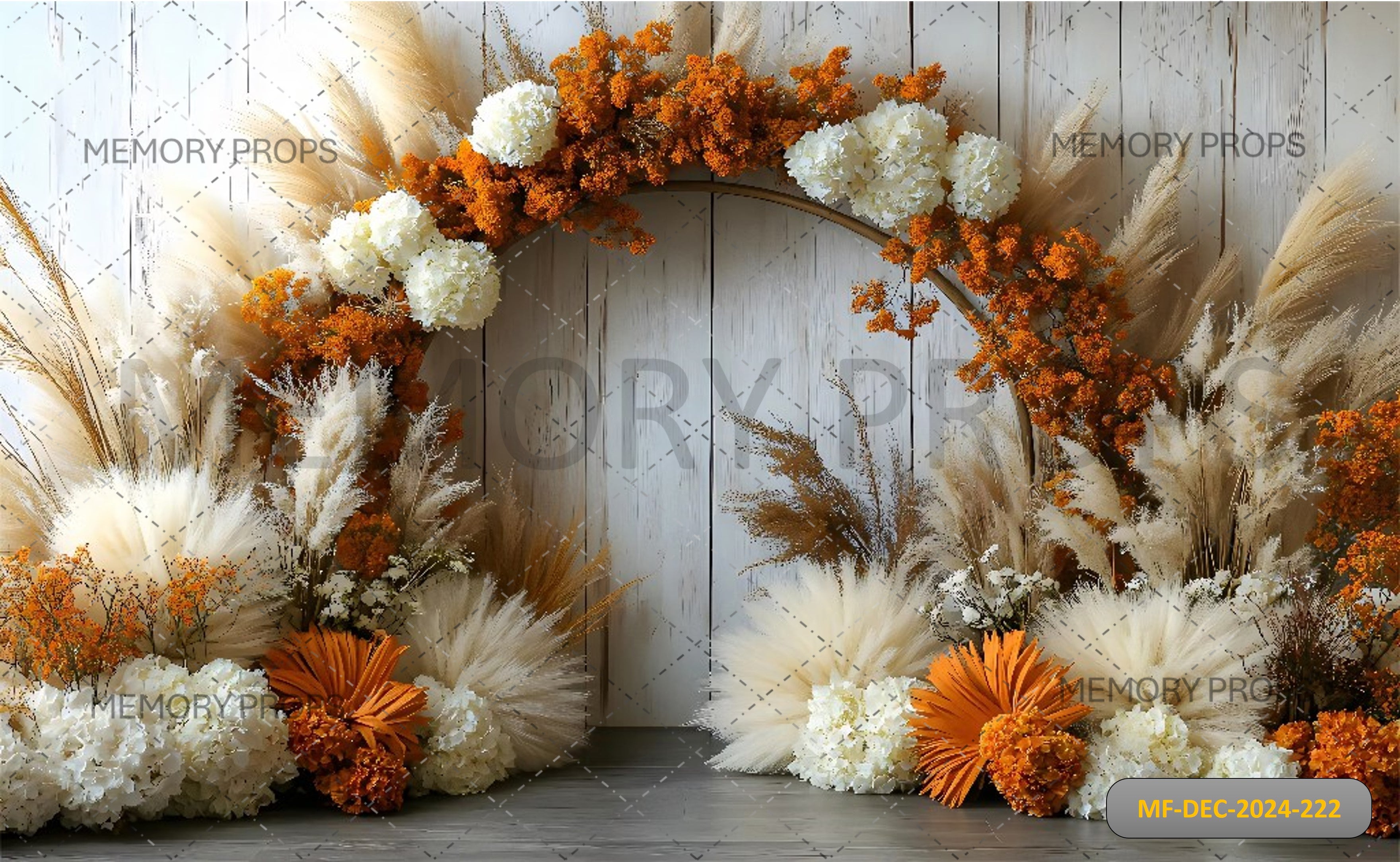 Boho Natural Chic Floral Printed Backdrop
