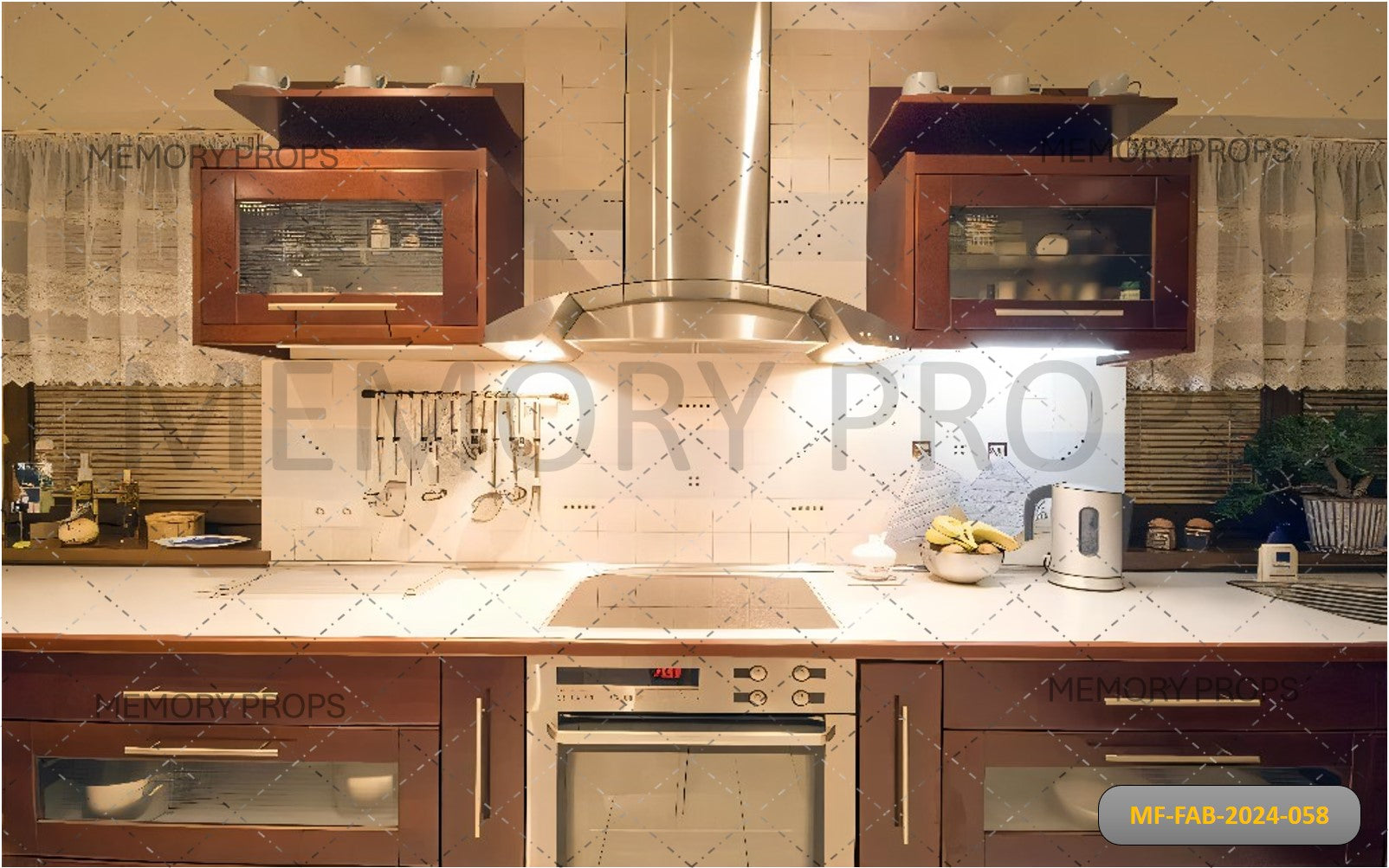 Modern Home Interior Of The Kitchen In A Light Printed Backdrop