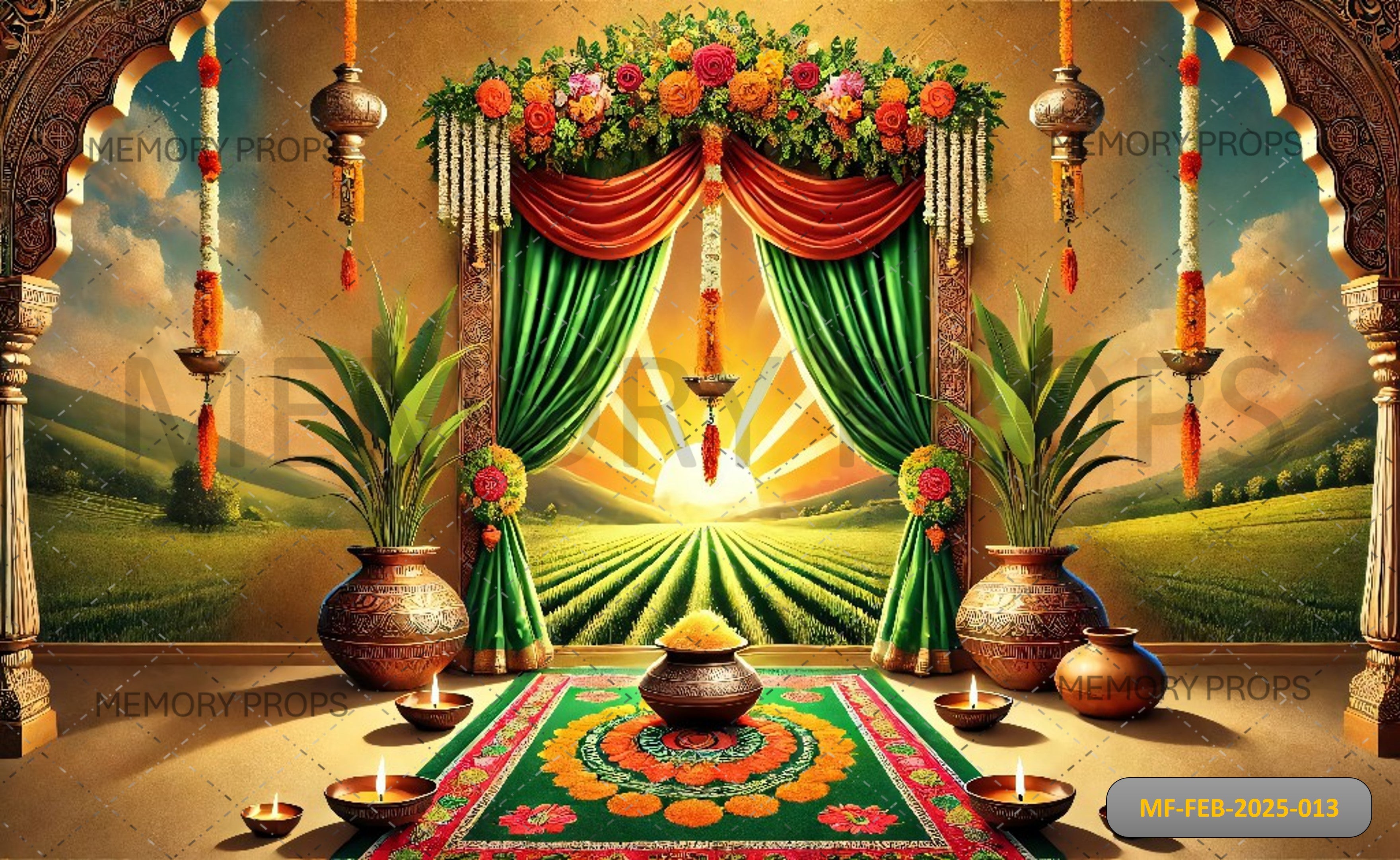 Mystic Hindu Rituals Printed Backdrop