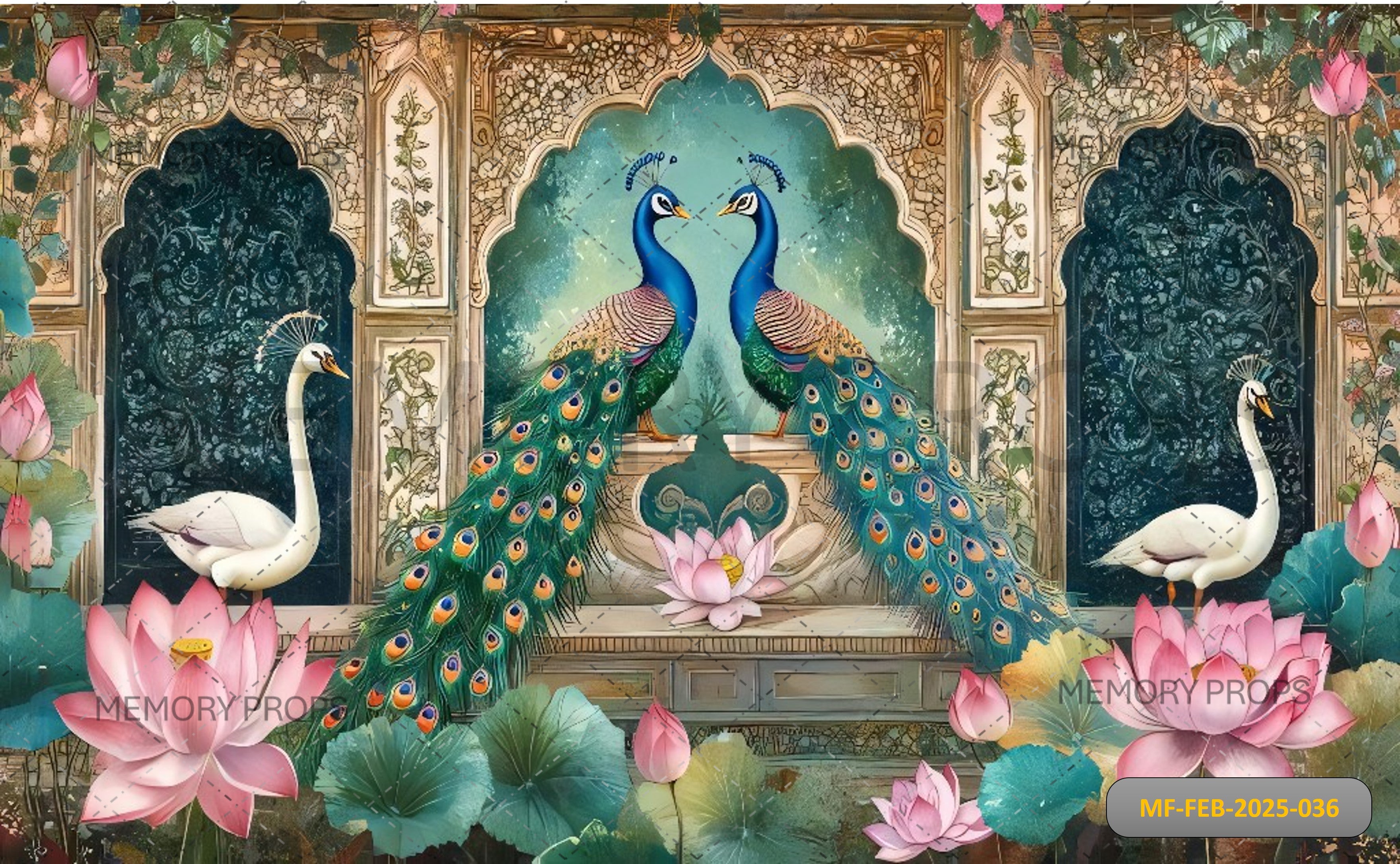 Mughal Garden Printed Backdrop