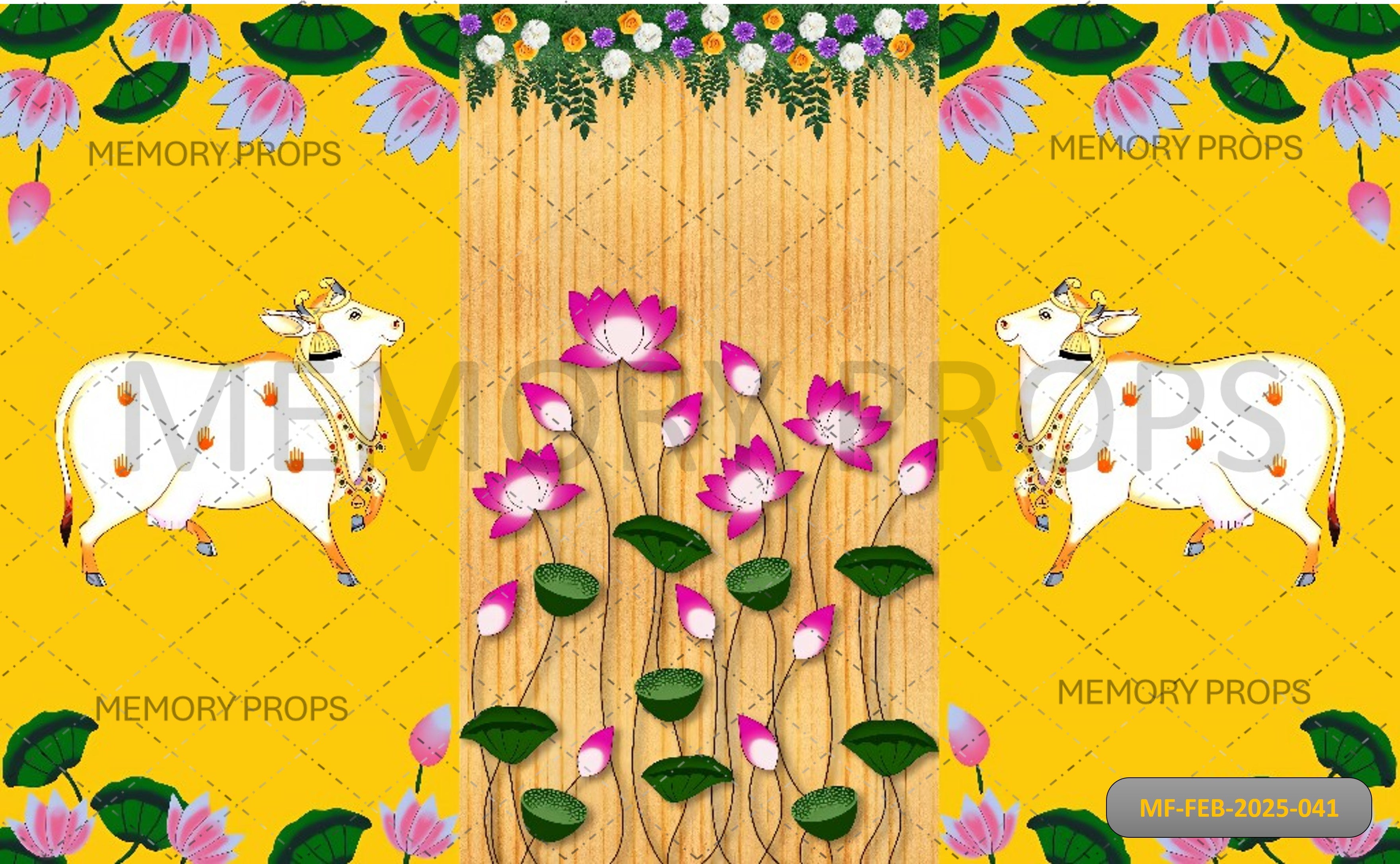 Lotus Flower Design Printed Backdrop