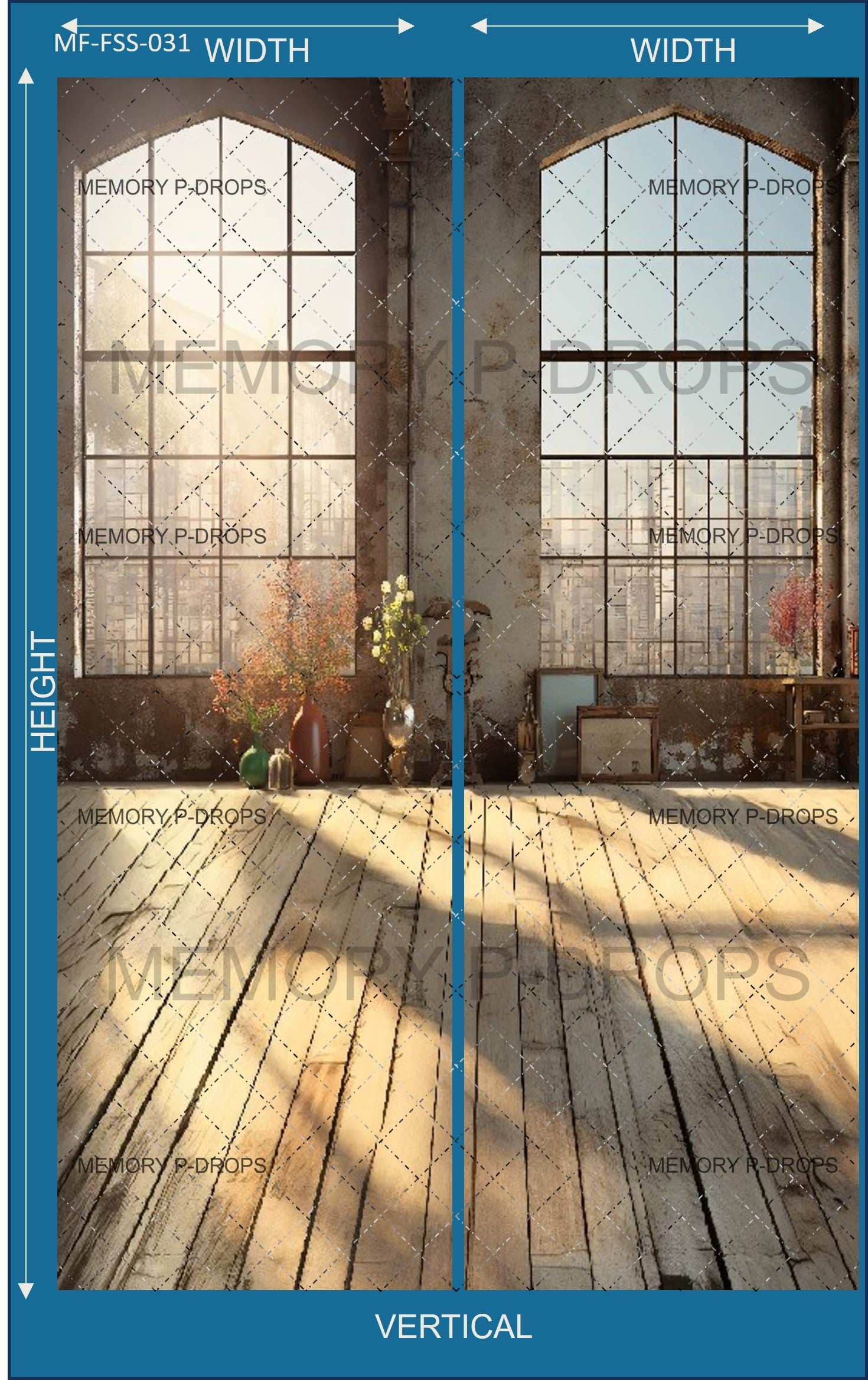 Brick Wall with A Beautiful Archway Vertical Joint Backdrops