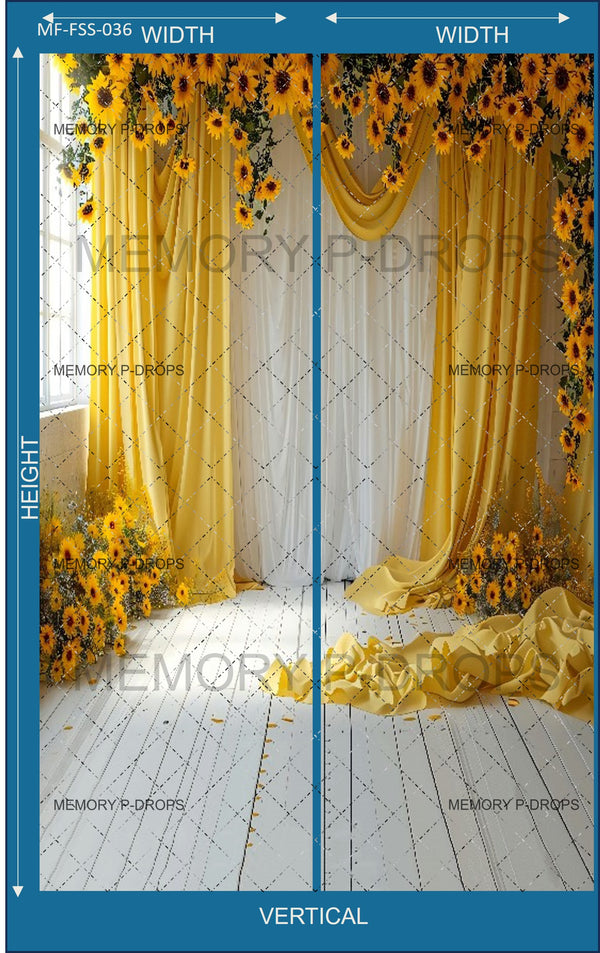 Sunflowers hall Vertical Joint Backdrop