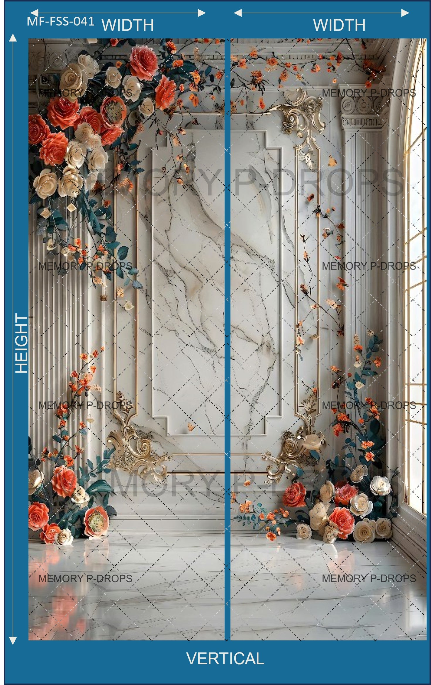 Pink Roses Adorning Ancient European Arcade Vertical Joint Backdrop