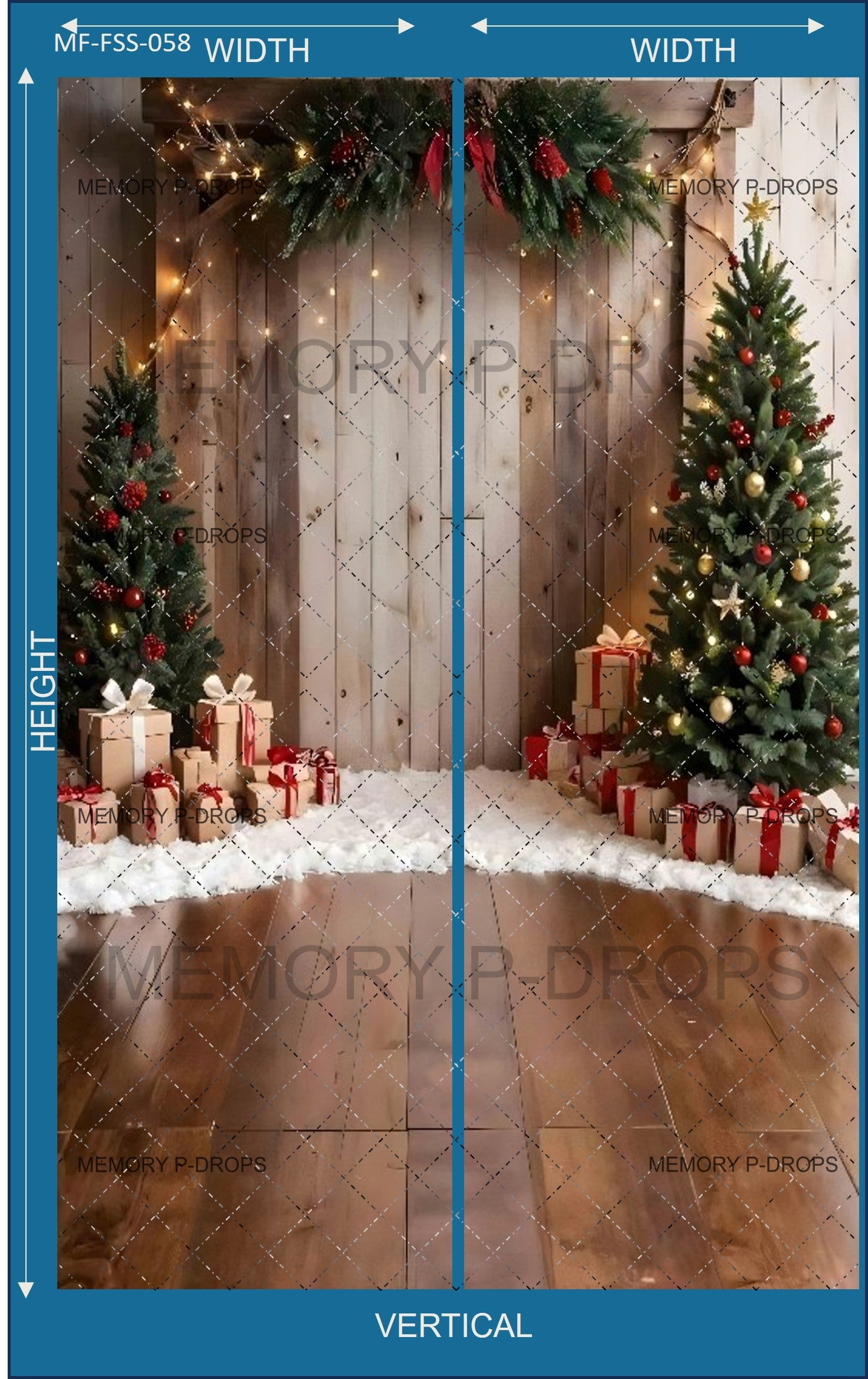 Green Christmas Vertical Joint Backdrop