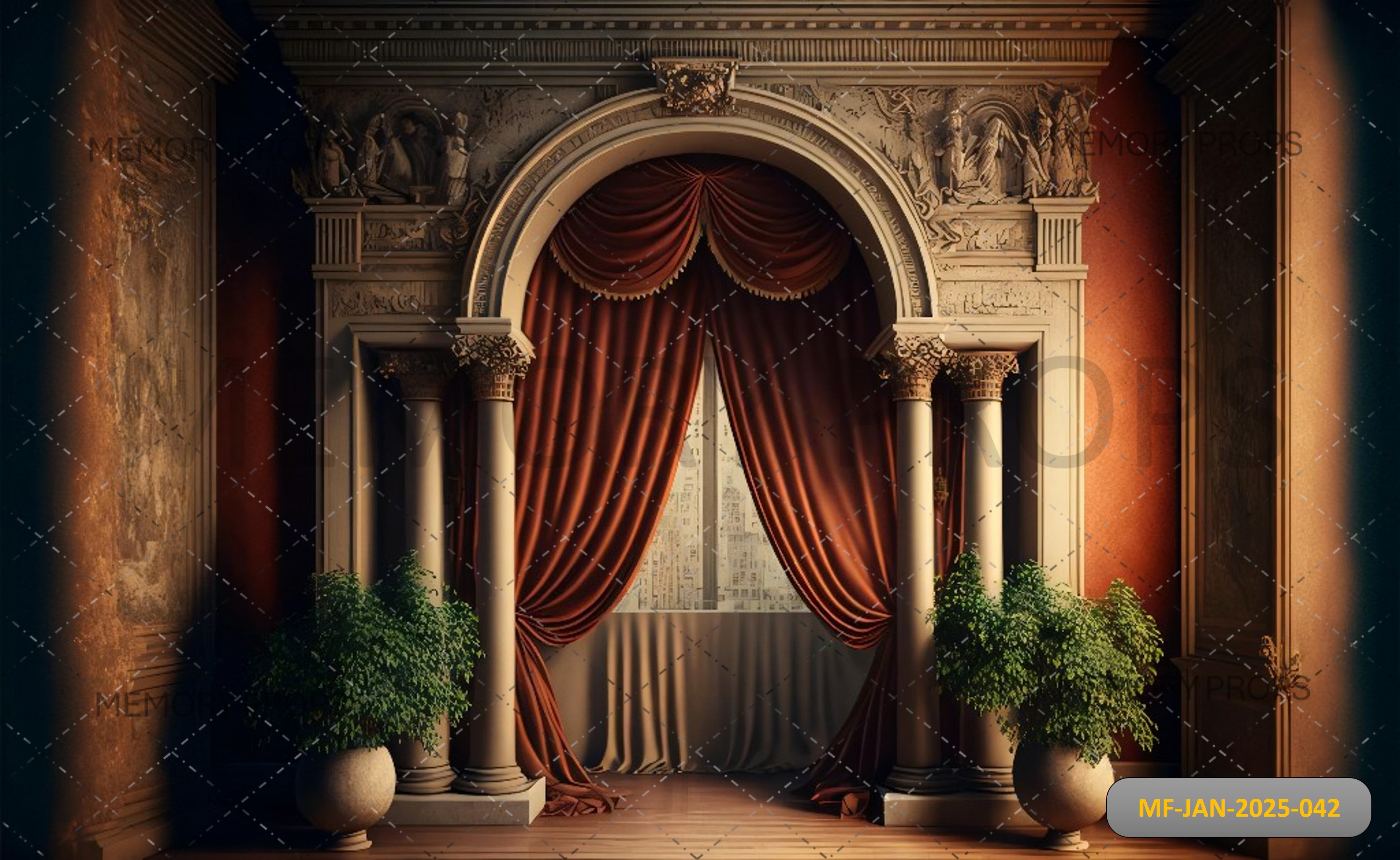 Tuscan Villa Rich Colours Realistic Printed Backdrops