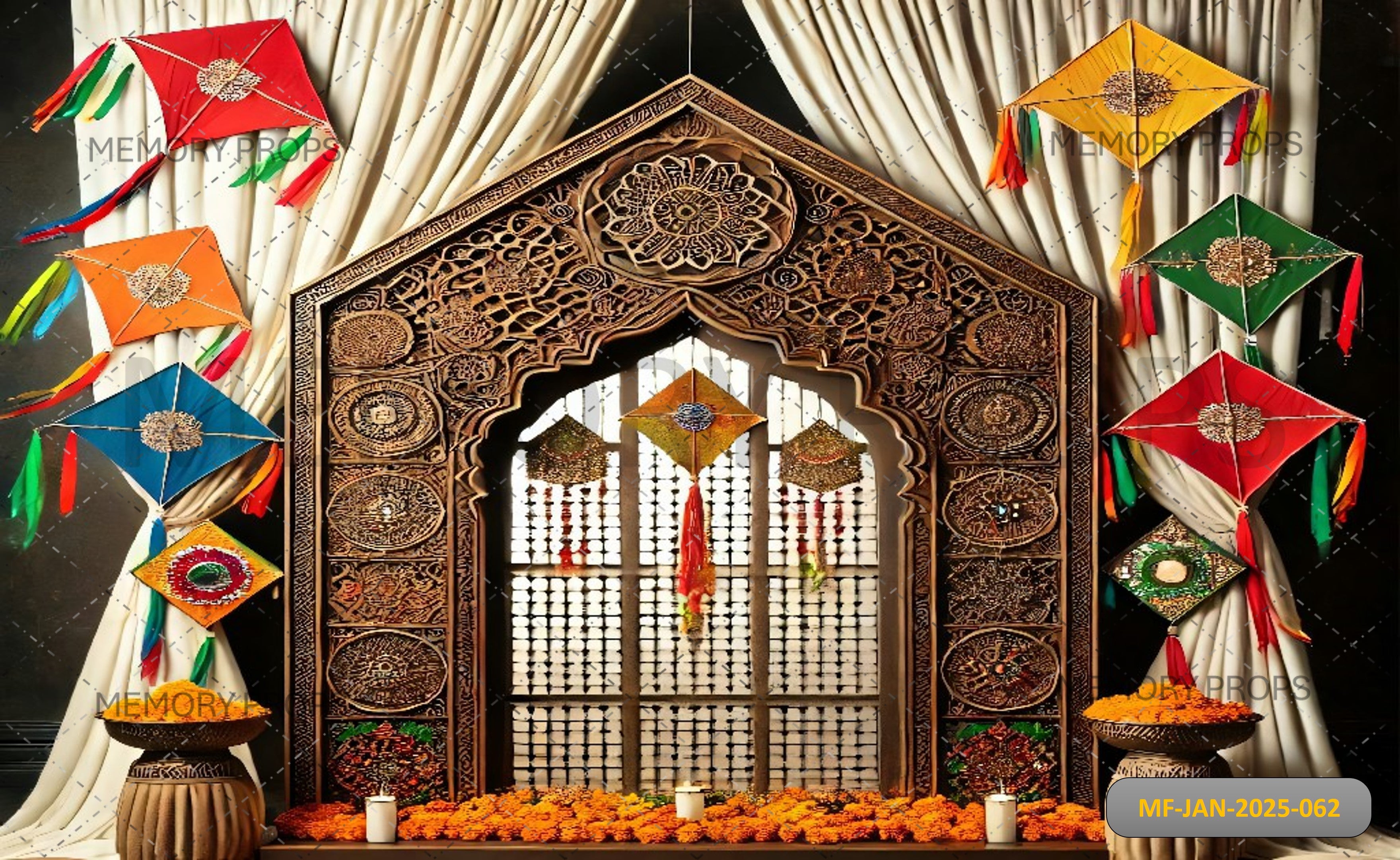 Traditional Kite Festival Printed Backdrops