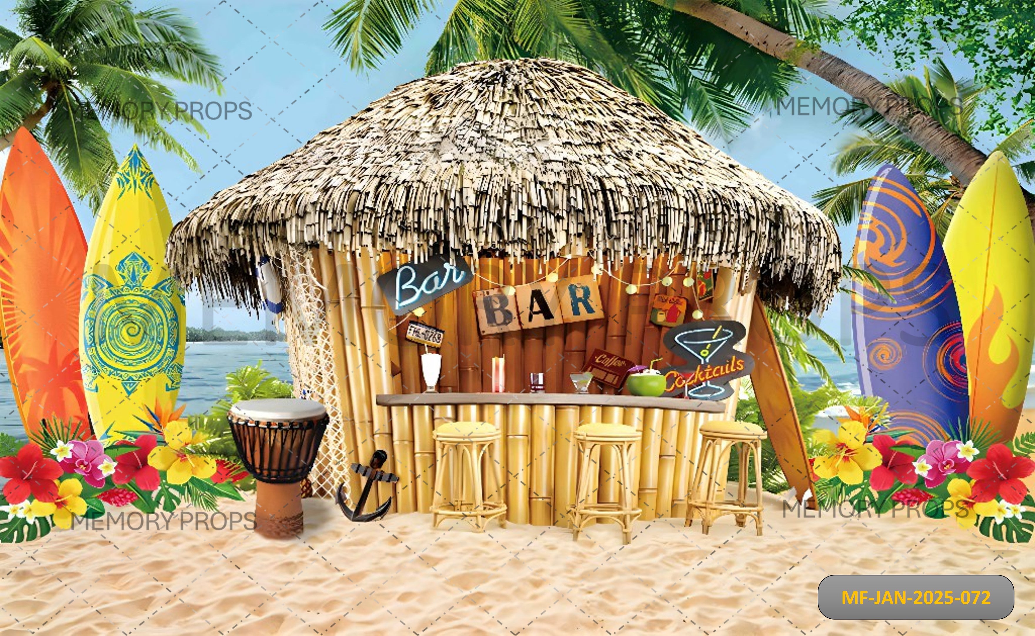 Summer Beach Printed Backdrops