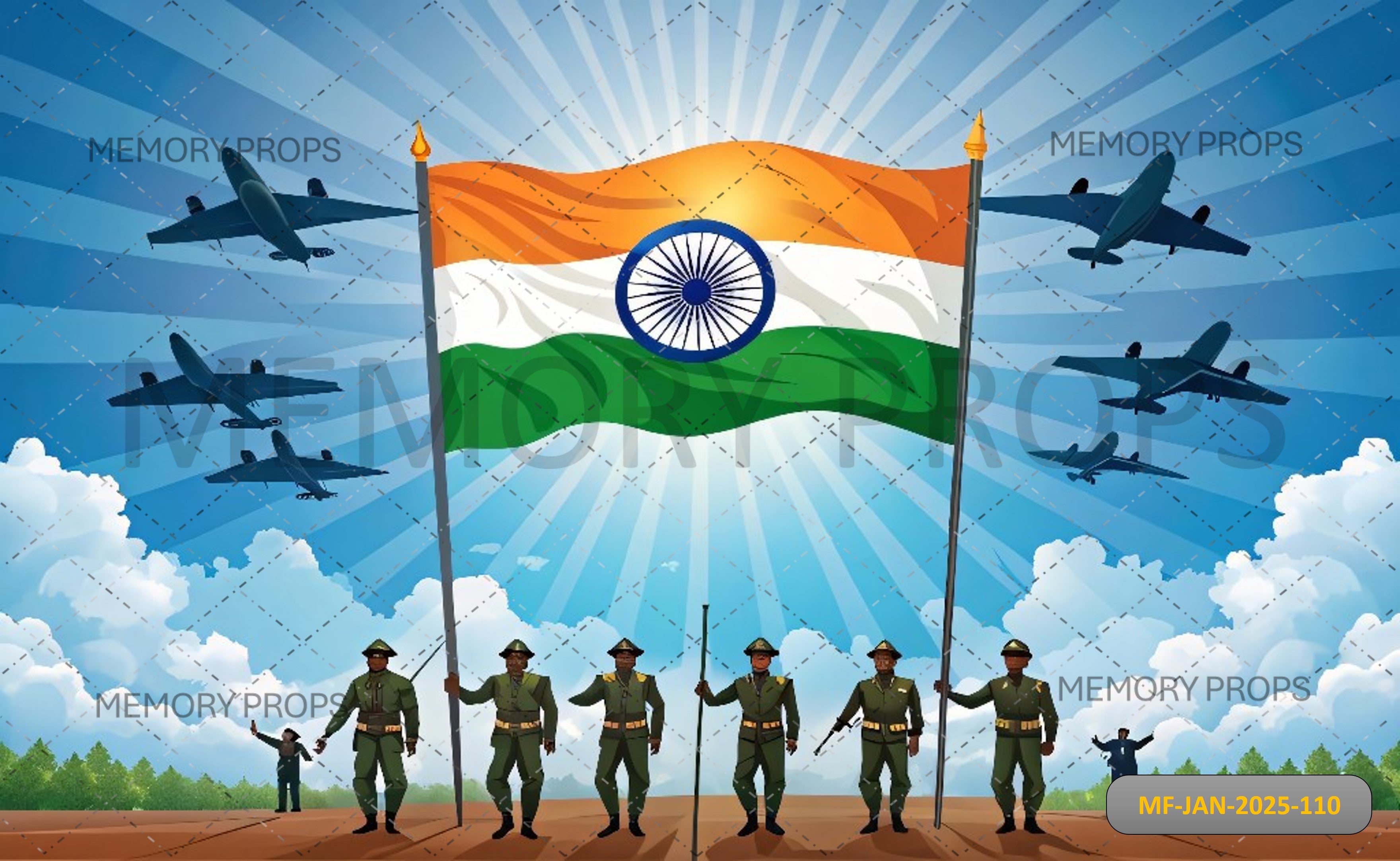 Indian Air Force Day Printed Backdrops