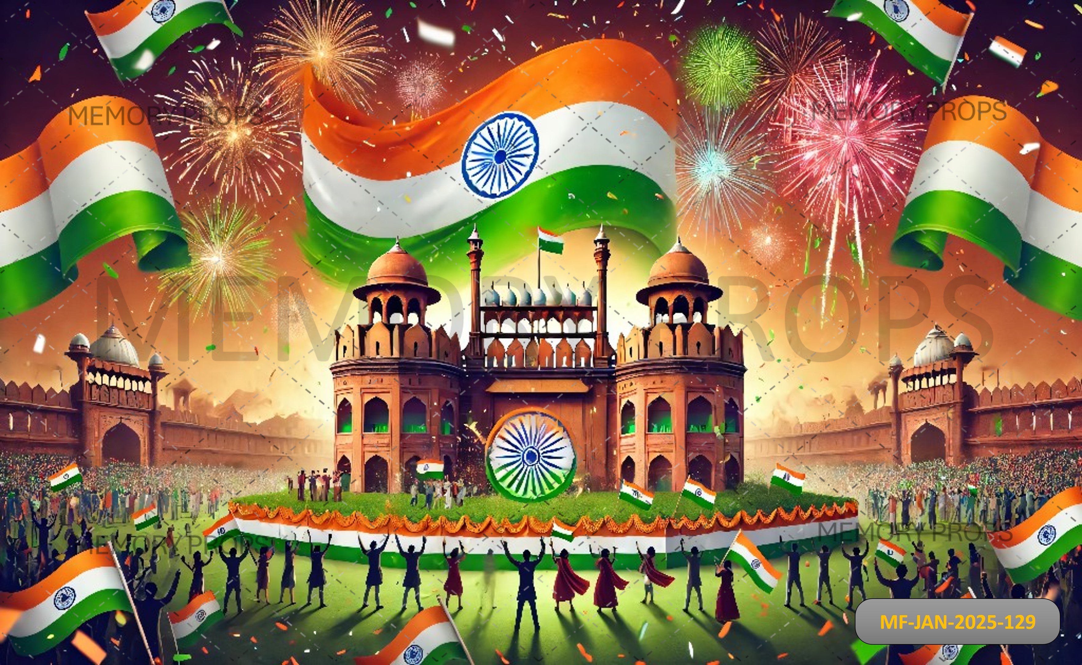 Celebrating India Republic Day Printed Backdrops