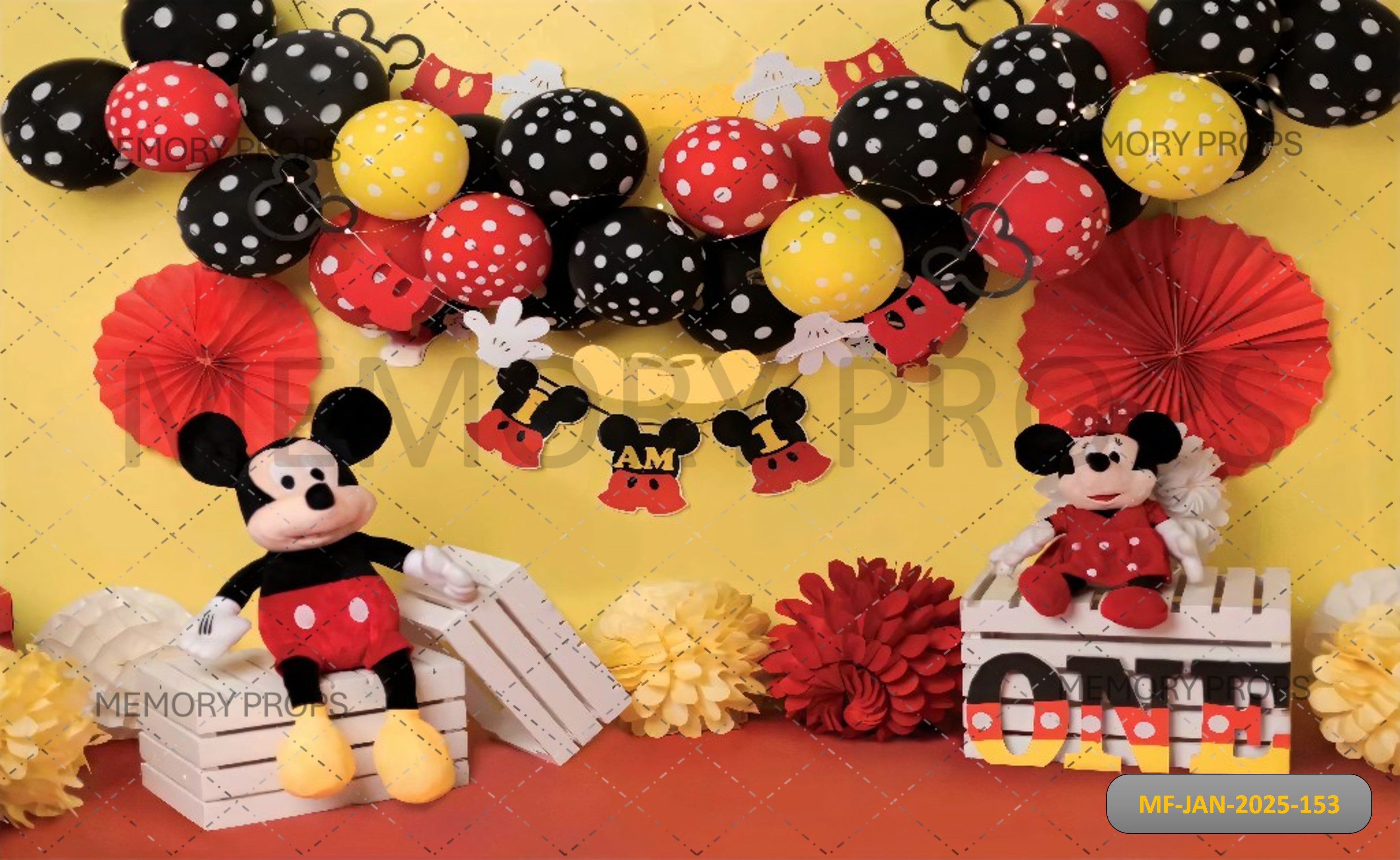Mickey Minnie Mouse Theme Printed Backdrops