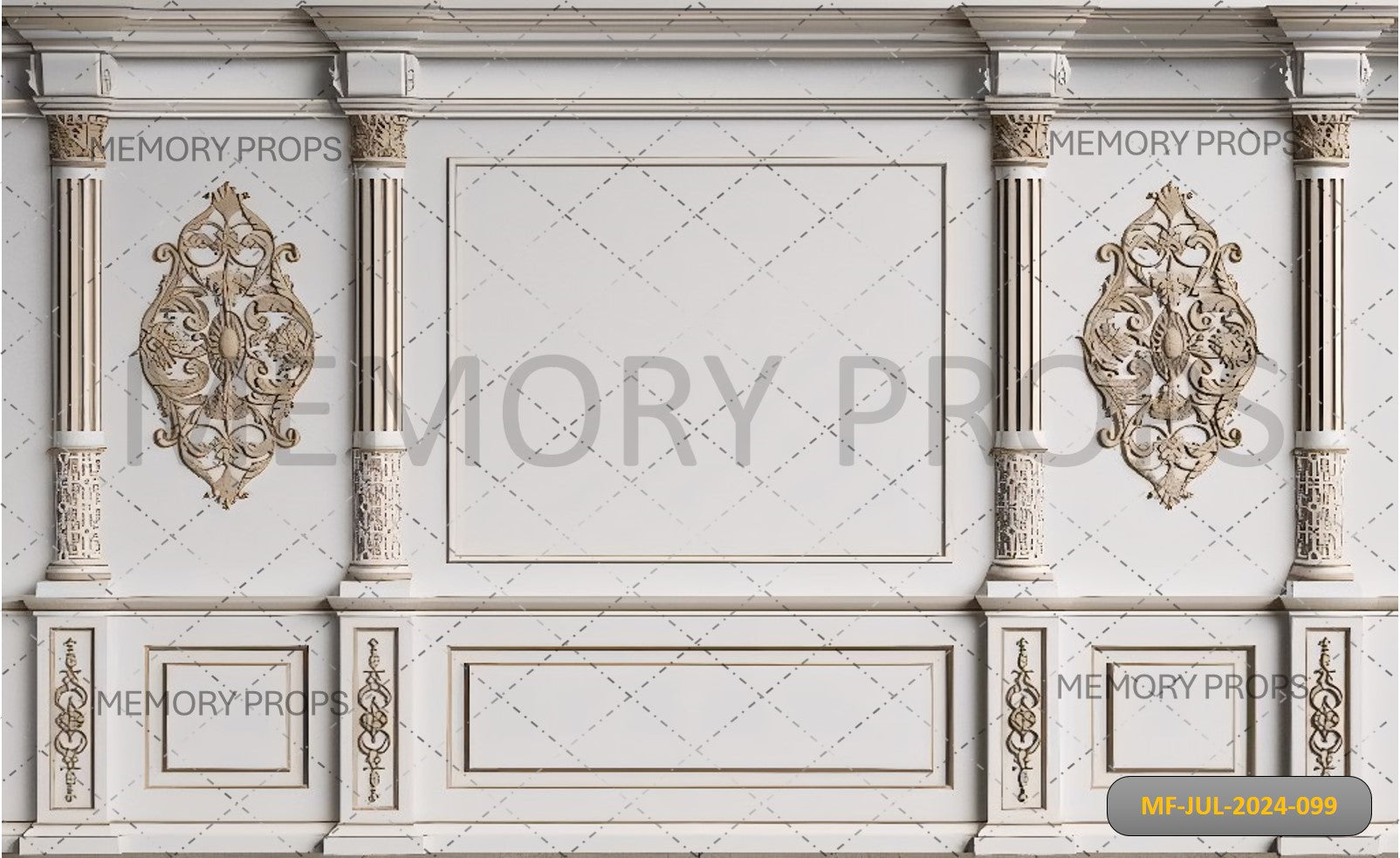 Classic Interior White Wall Printed Backdrop