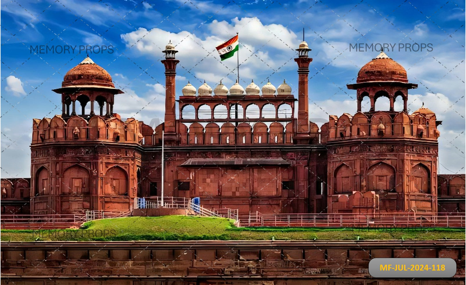Red Fort Printed Backdrop