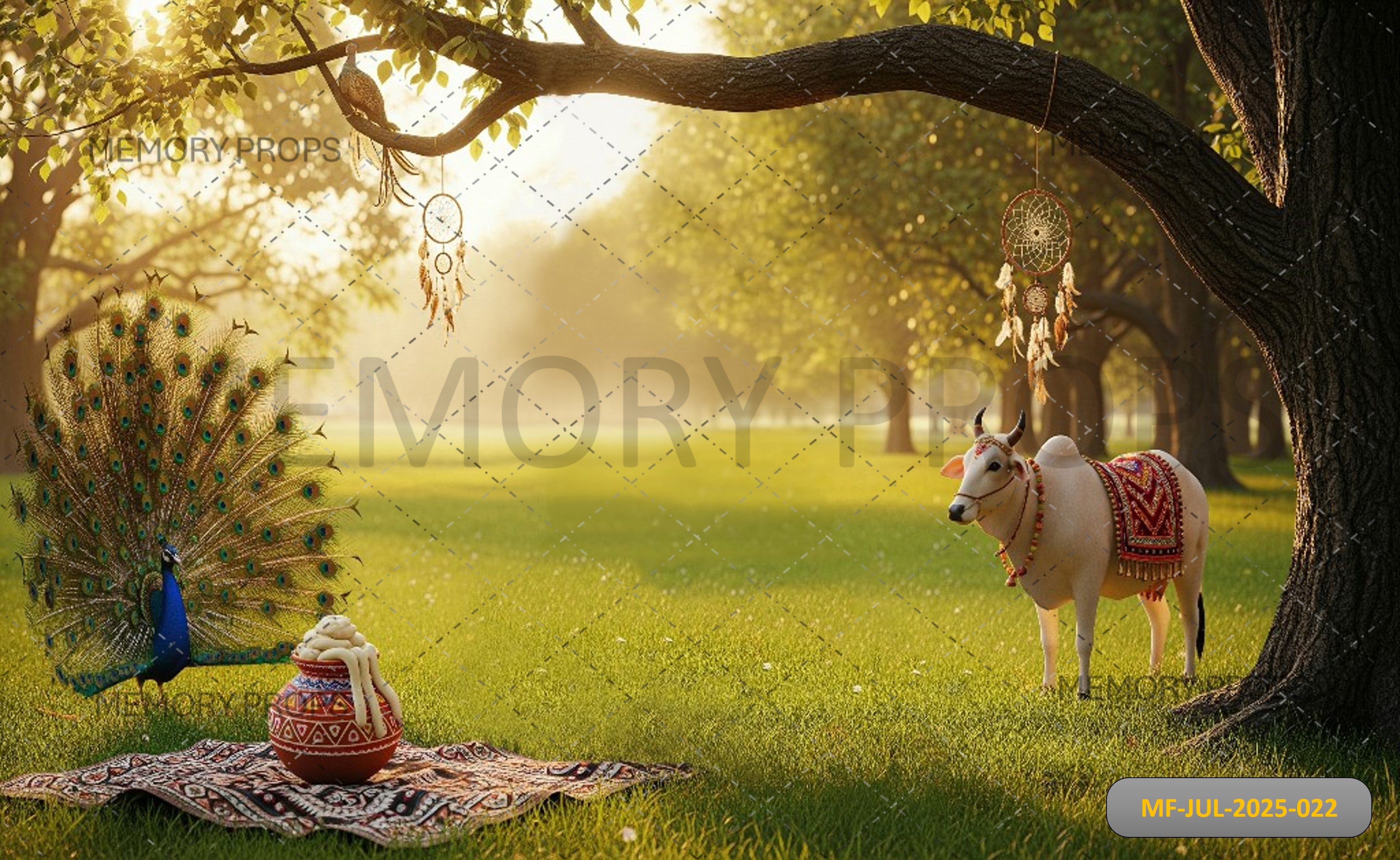 Vrindavan Dreams Printed Backdrop