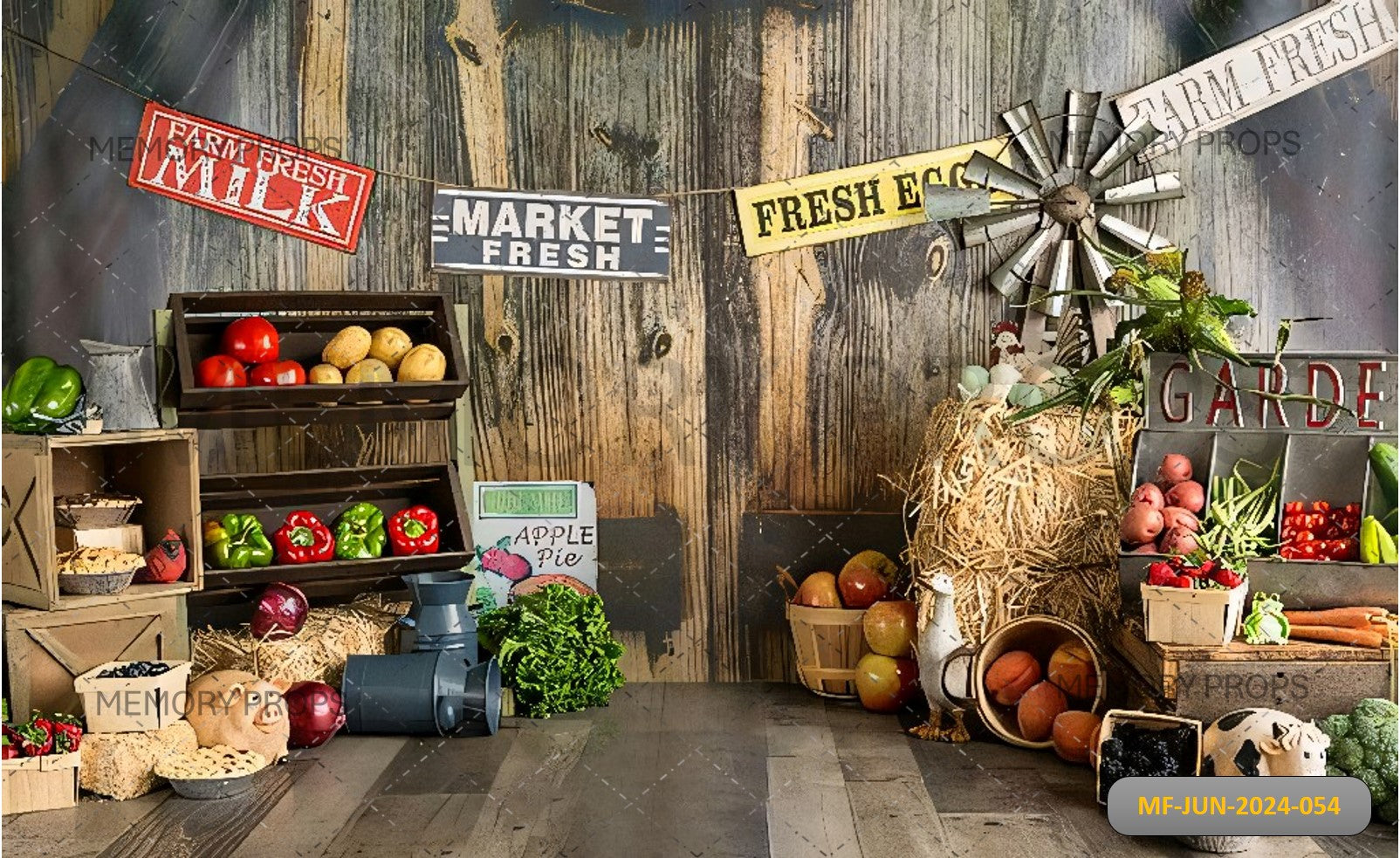 Vegetable Farmers Market Printed Backdrops