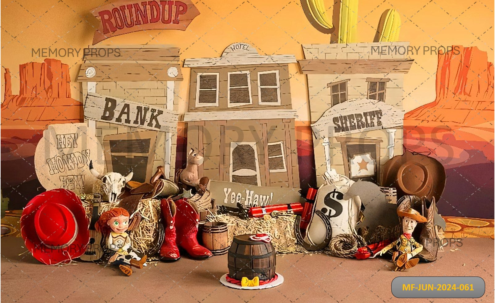 Western Mexico Cowboy Bank Printed Backdrops