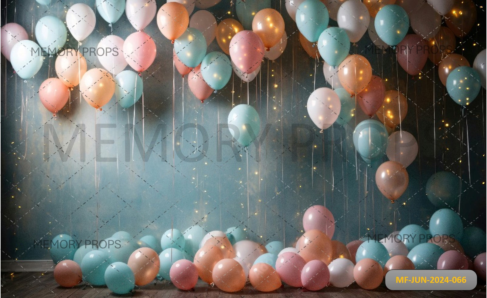 Balloons Are Floating In The Air Printed Backdrops