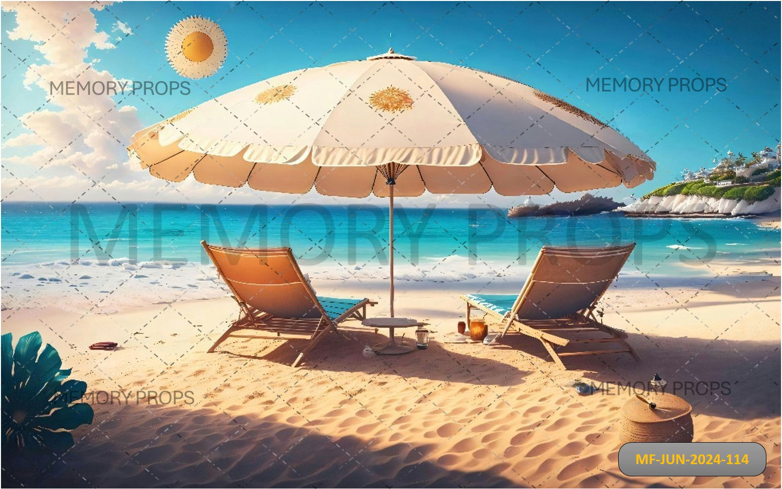 Beachfront Retreat Printed Backdrops