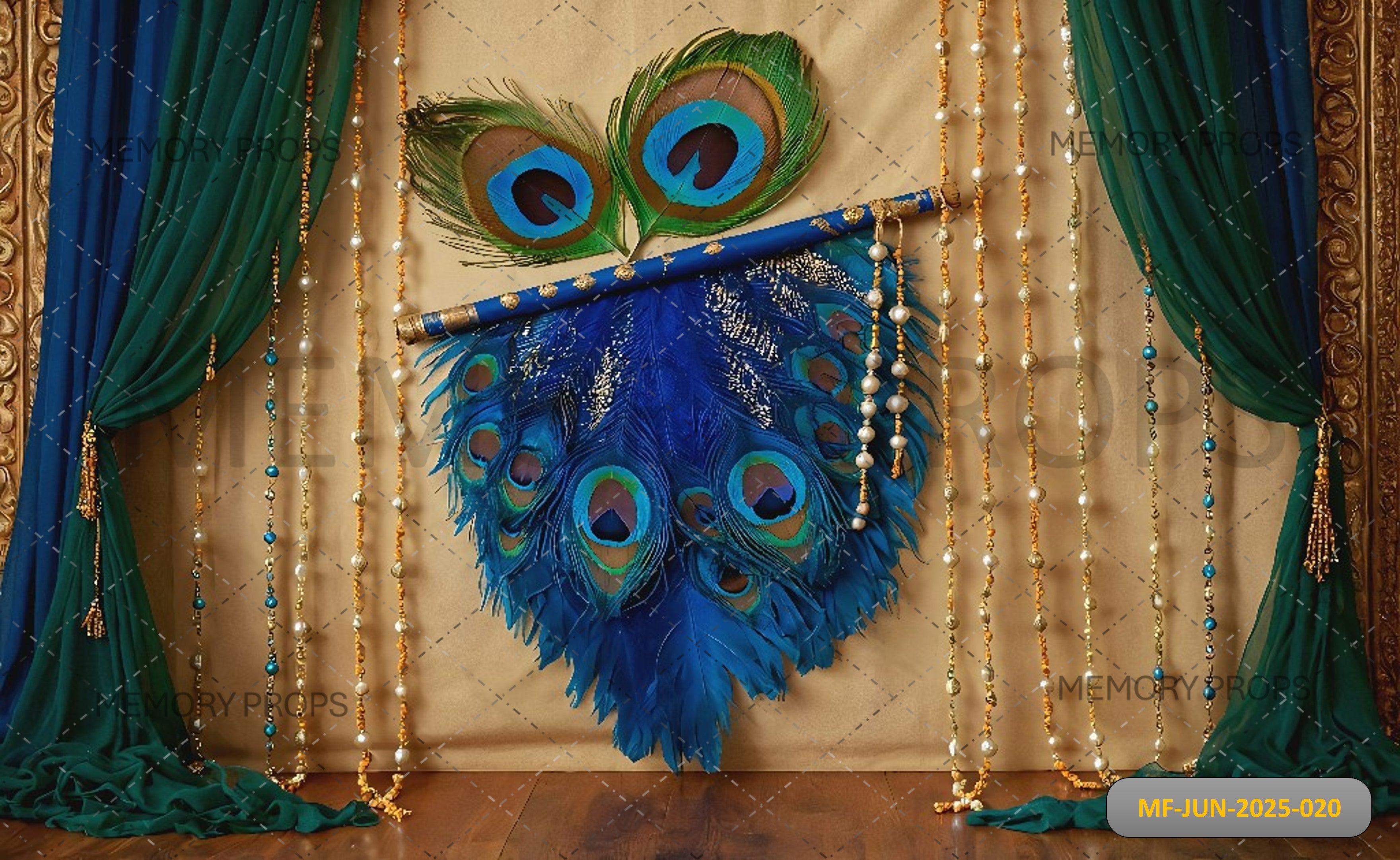 Krishna Theme Stage Printed Backdrop
