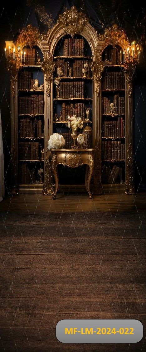 Grand Library Room Printed Backdrop