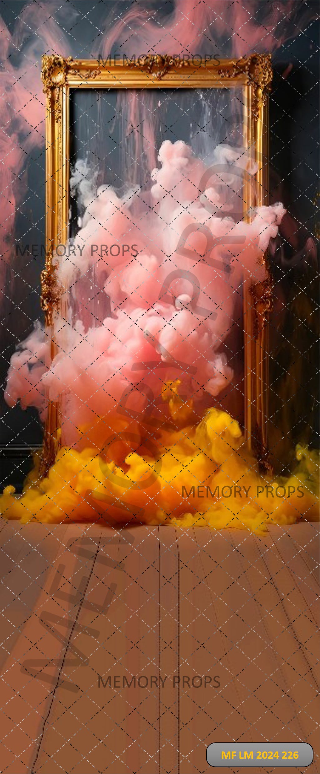 Mystic Portal With Elegant Gold Frame Printed Backdrops