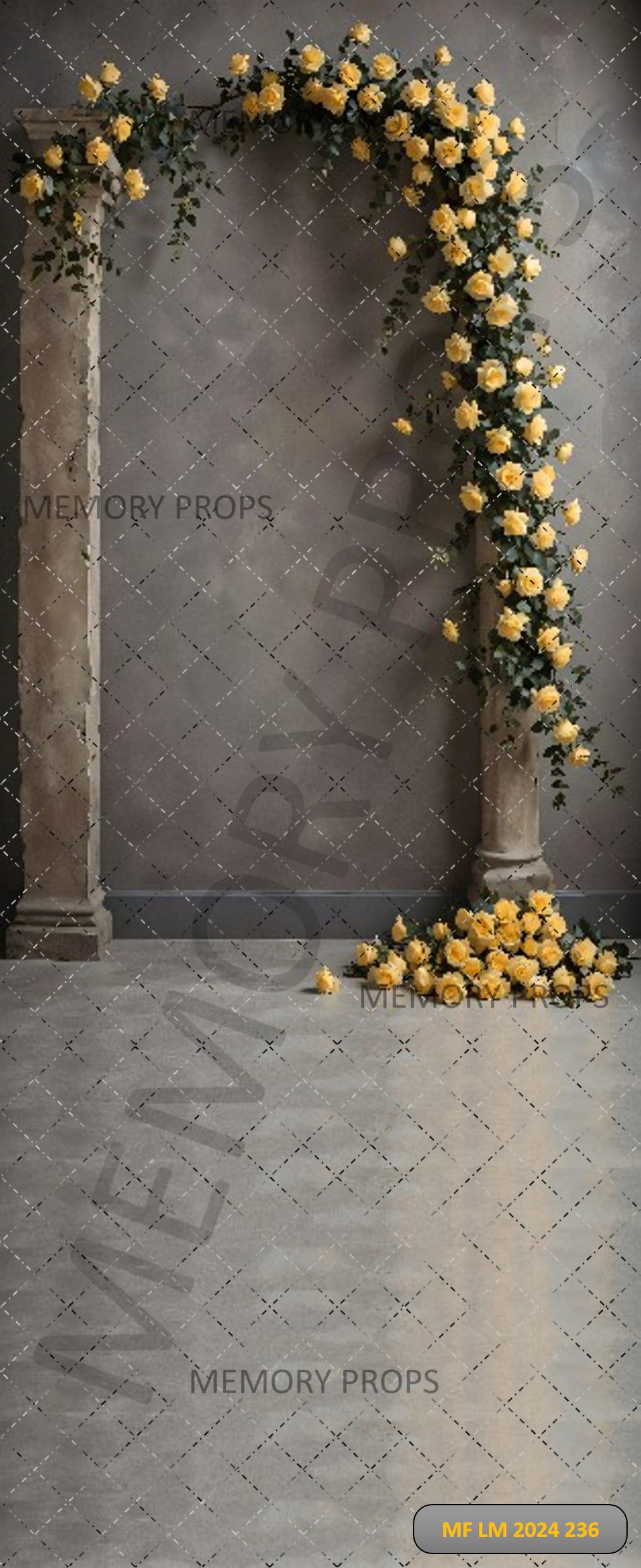 Elegant Yellow Flowers Printed Backdrops