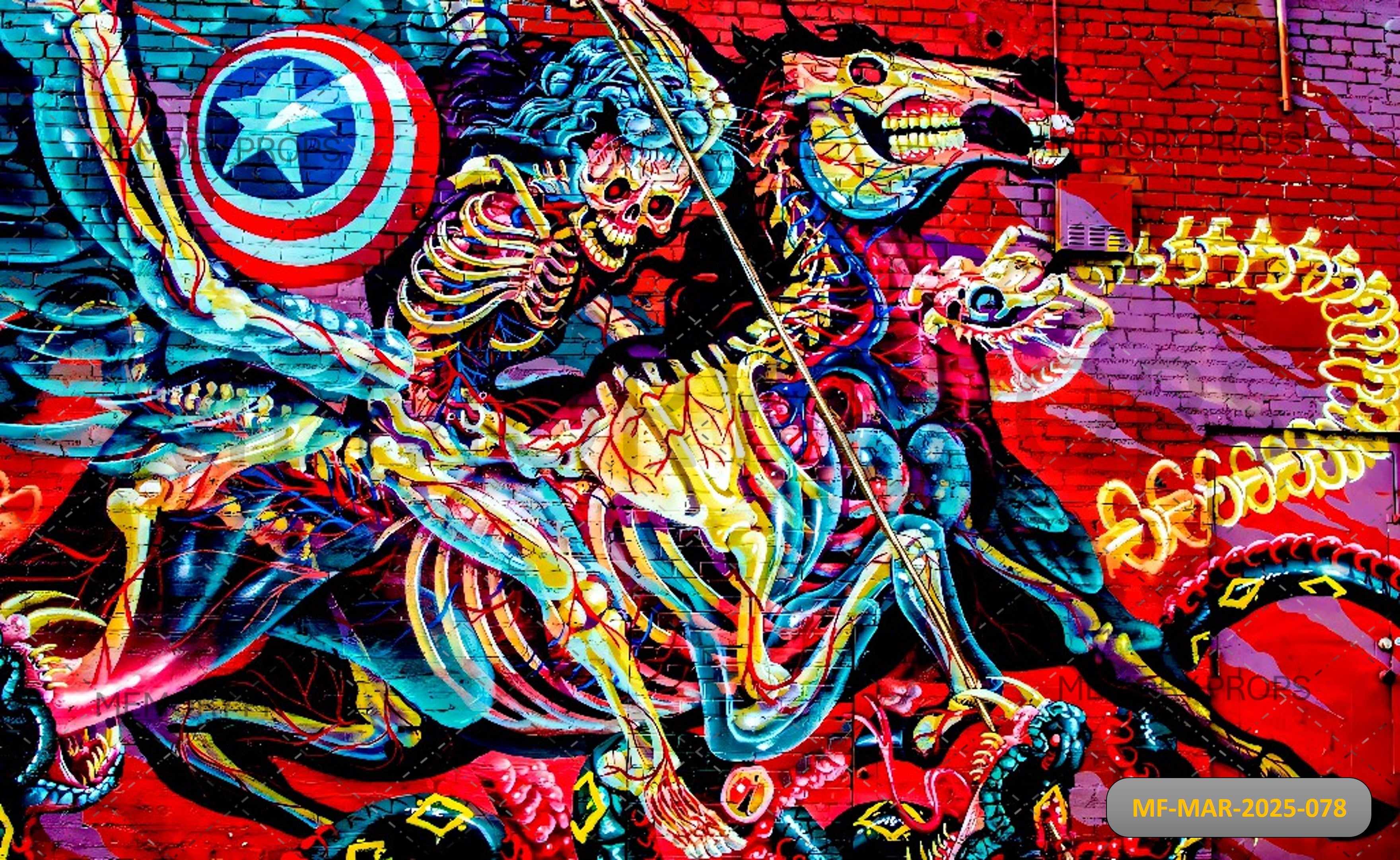 Neon Apocalyptic Mural - Printed Backdrop