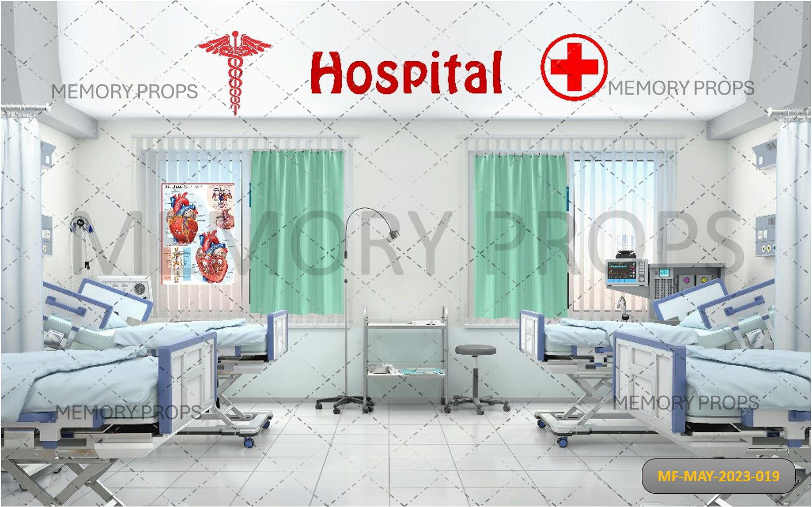 Hospital Theme Printed Backdrop