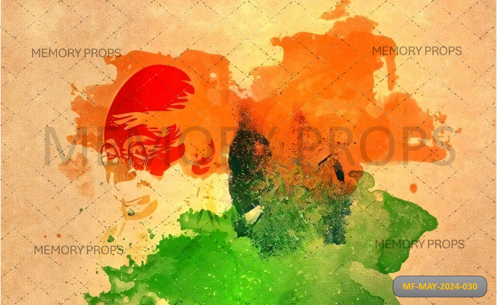 Indian Flag Color Splatter Printed Backdrops