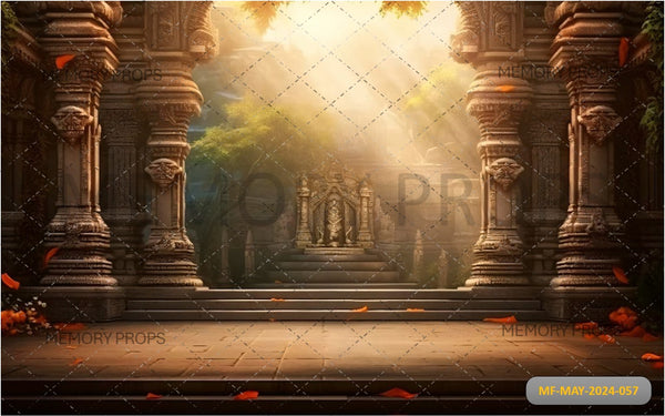 Ancient Temple Architecture Crypt Spirituality Printed Backdrops