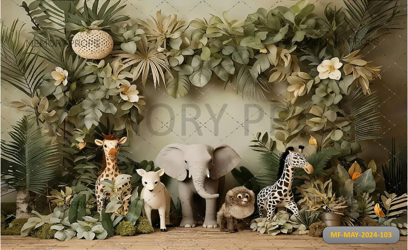 Zoo Animals Groups Printed Backdrop