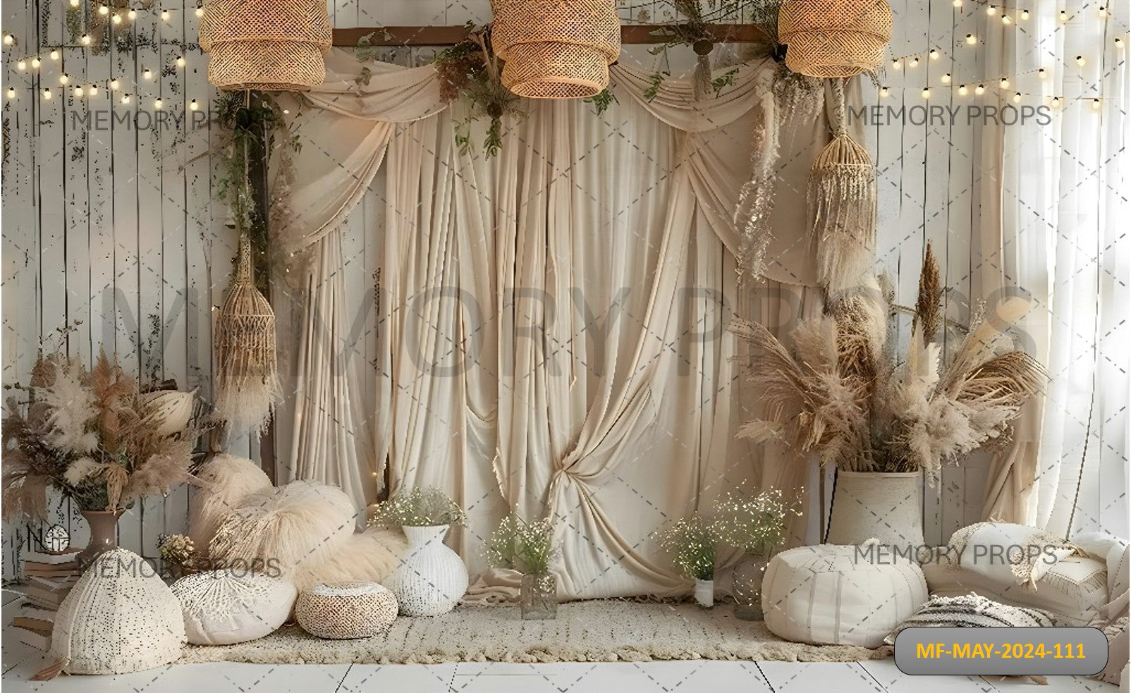 Classic Boho Arch Printed Backdrop