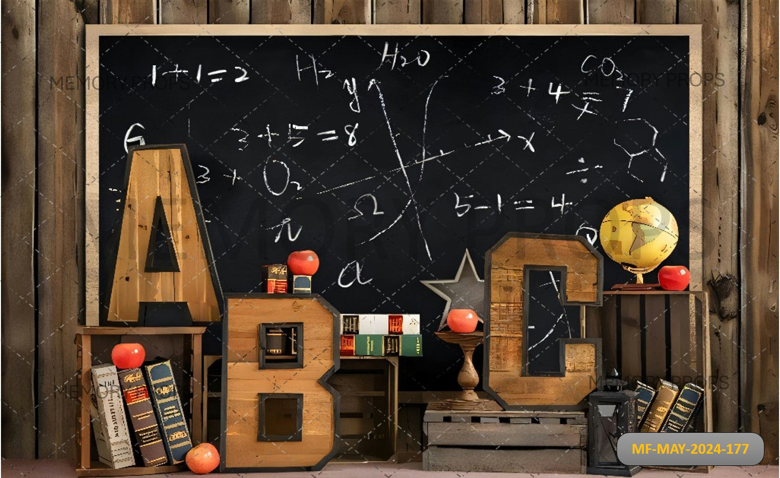 Chalkboard With Lesson Plans Printed backdrop