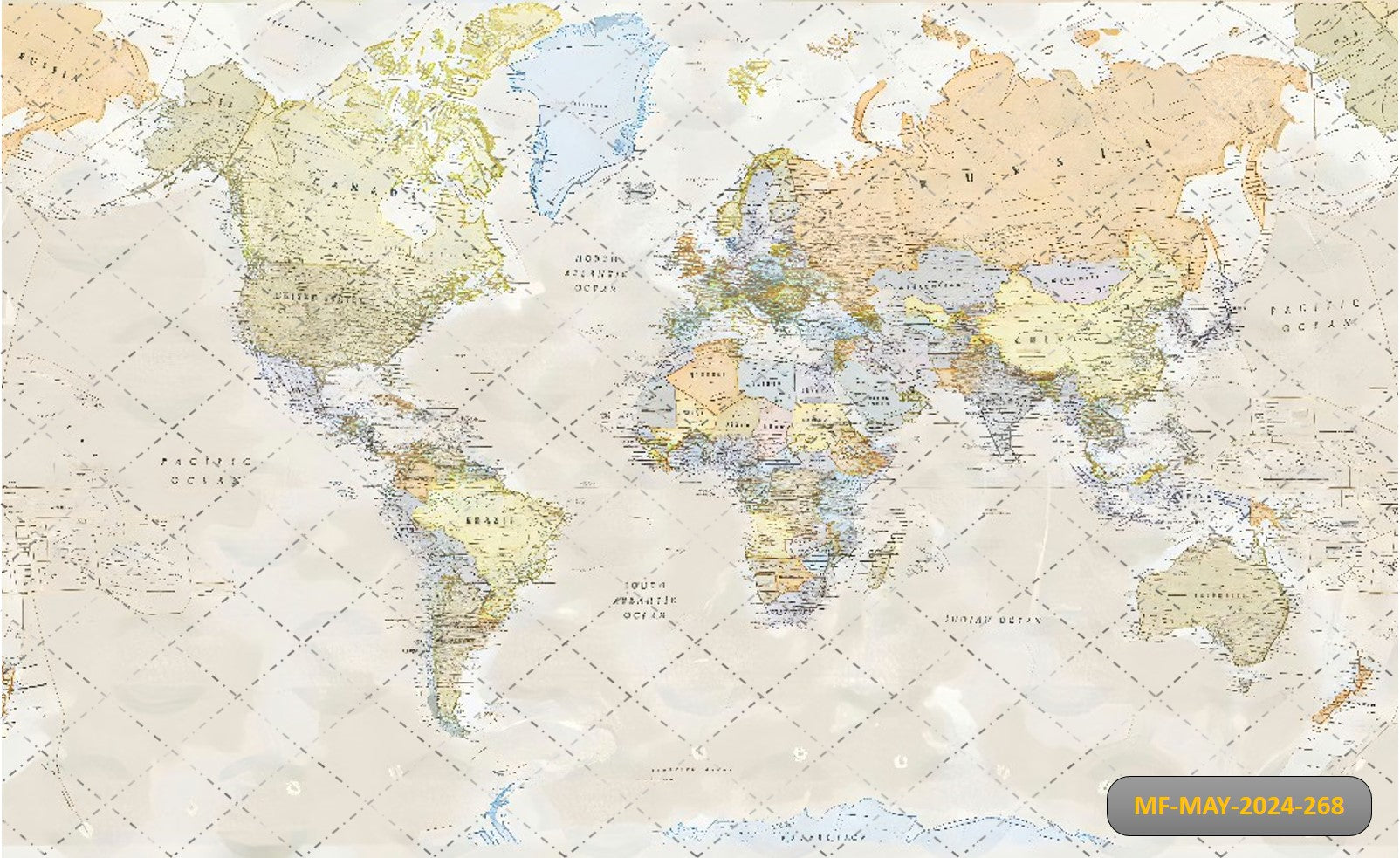 World Map Wall Printed Backdrop